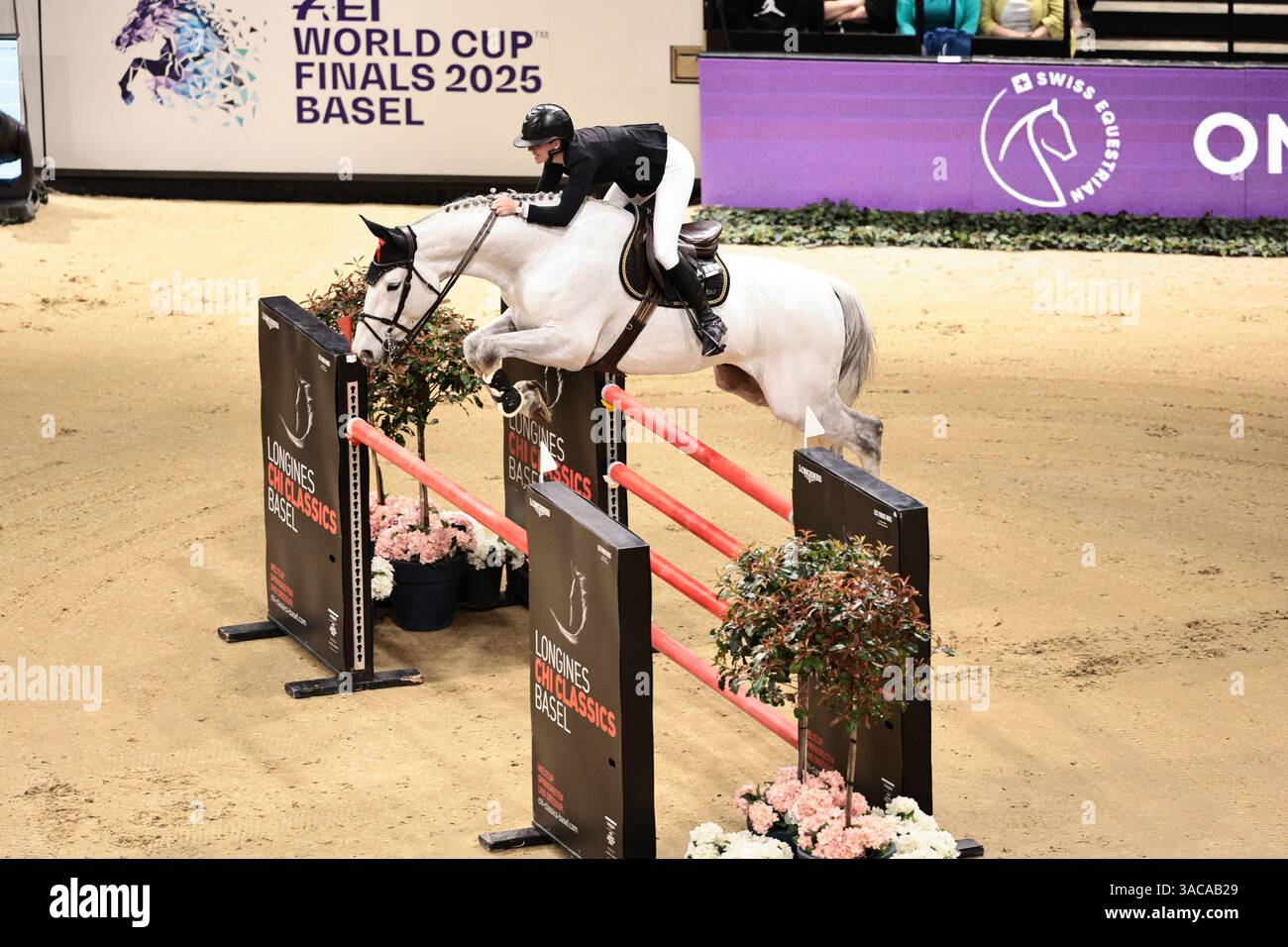 Laura Hunziker of Switzerland with Notorious Z during the Prize of Land ...