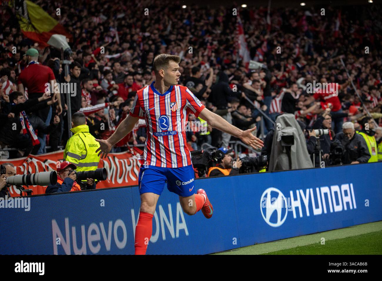 Madrid, Spain. 02nd Apr, 2025. Alexander Sørloth of Atletico Madrid ...