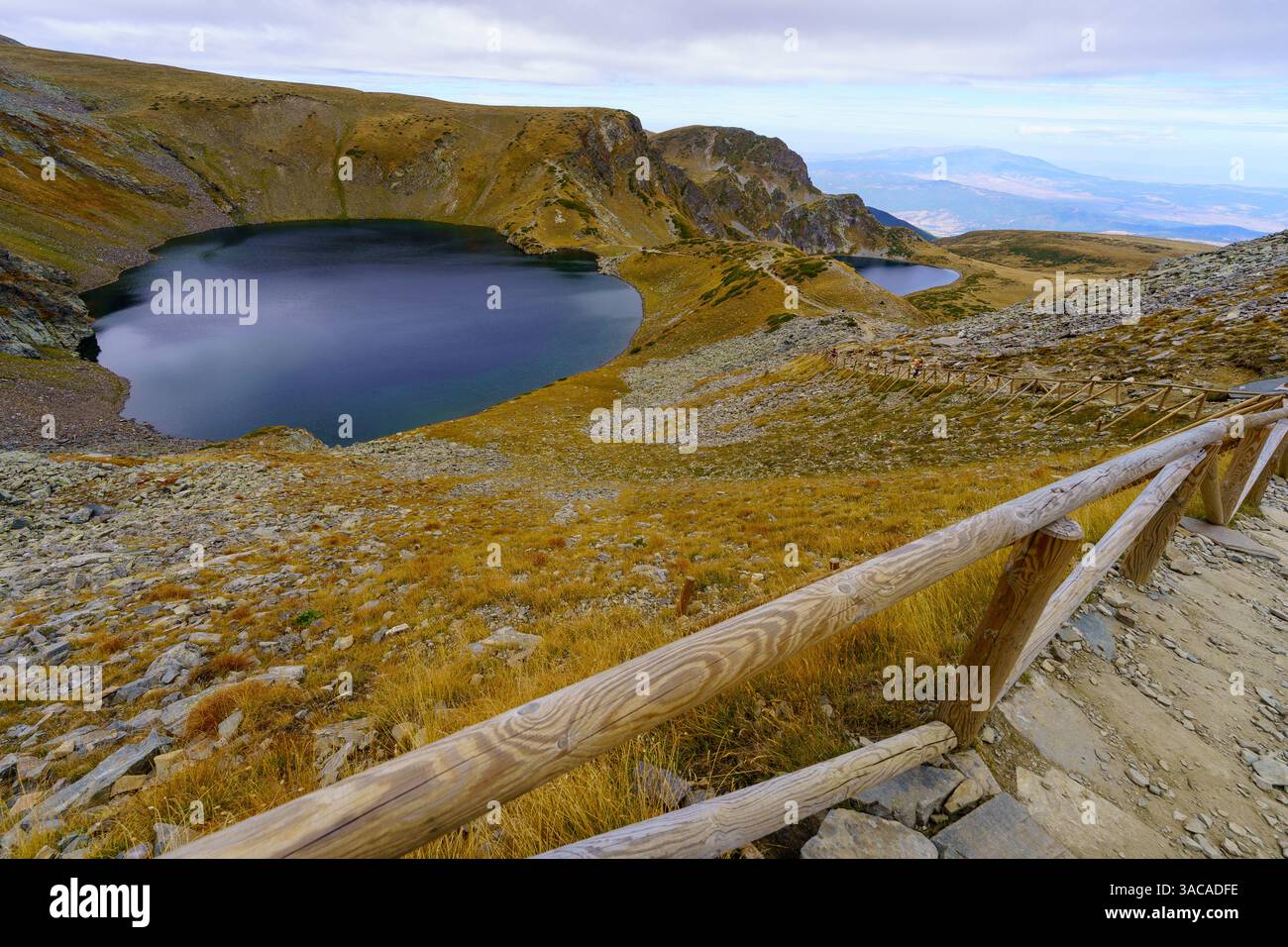 View of the Eye Lake, and the Kidney Lake, part of the Seven Lakes, in ...
