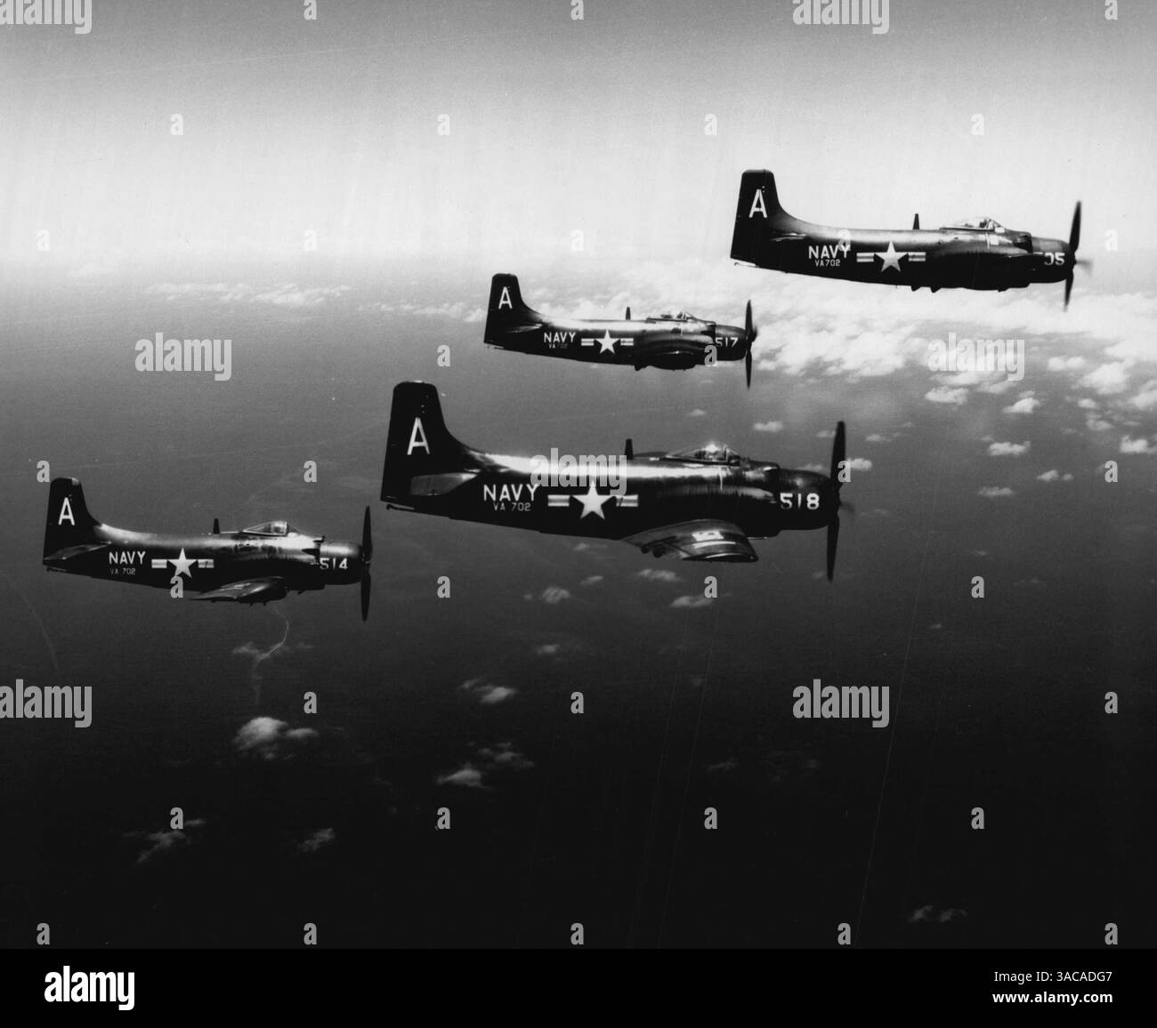 Navy Air Over Korea - These four Douglas Skyraider dive-bombers from ...