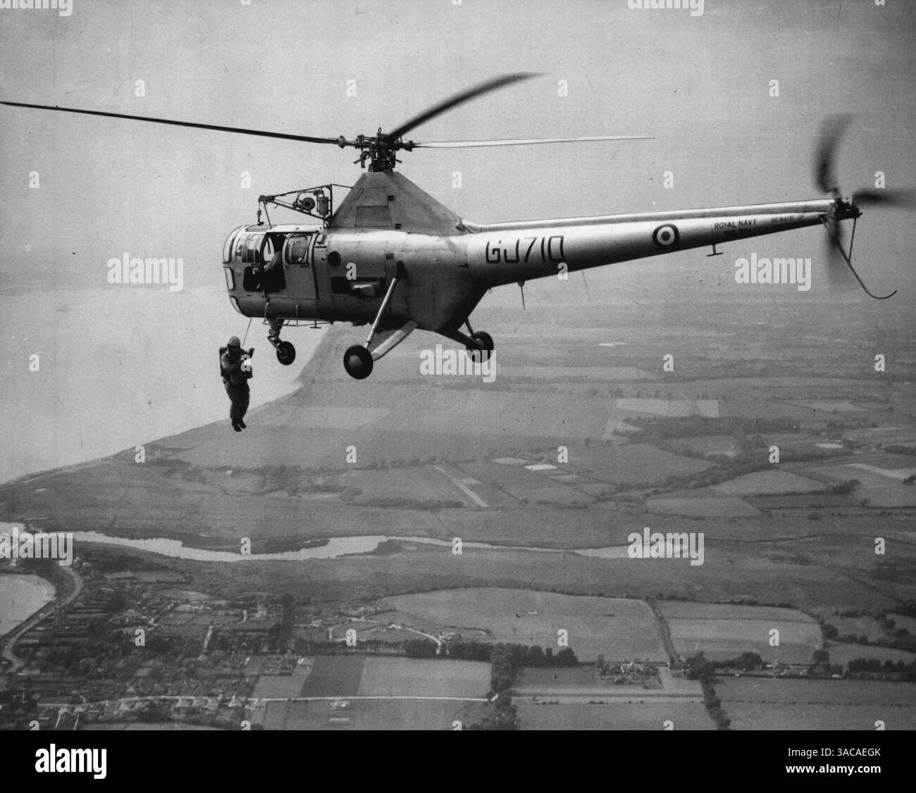 Parachutist - Major "Dumbo" Willans. Split- second shot. Dumbo making ...