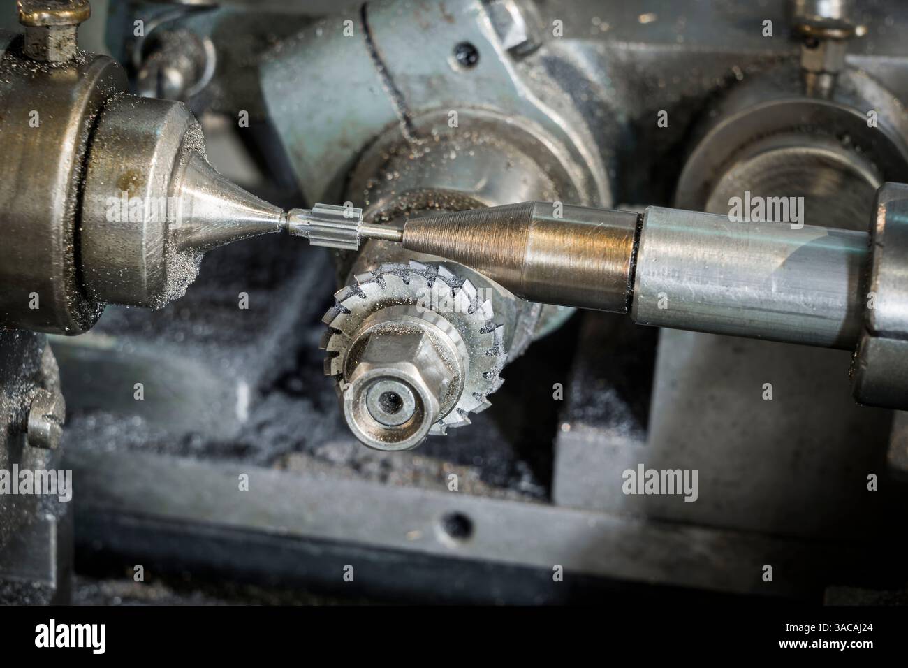 detail of a historic milling machine for gears Stock Photo - Alamy