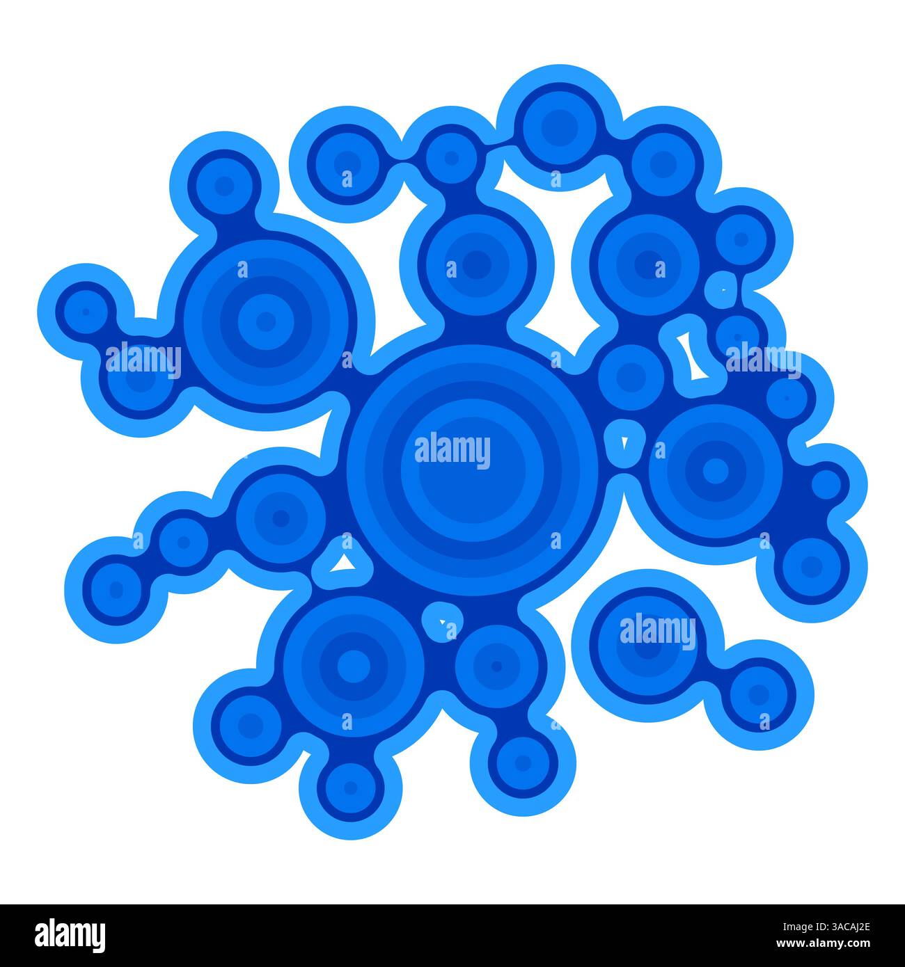 Meta ball Connect Dot Set. Molecule chain. Blue Circle Shapes. Abstract ...