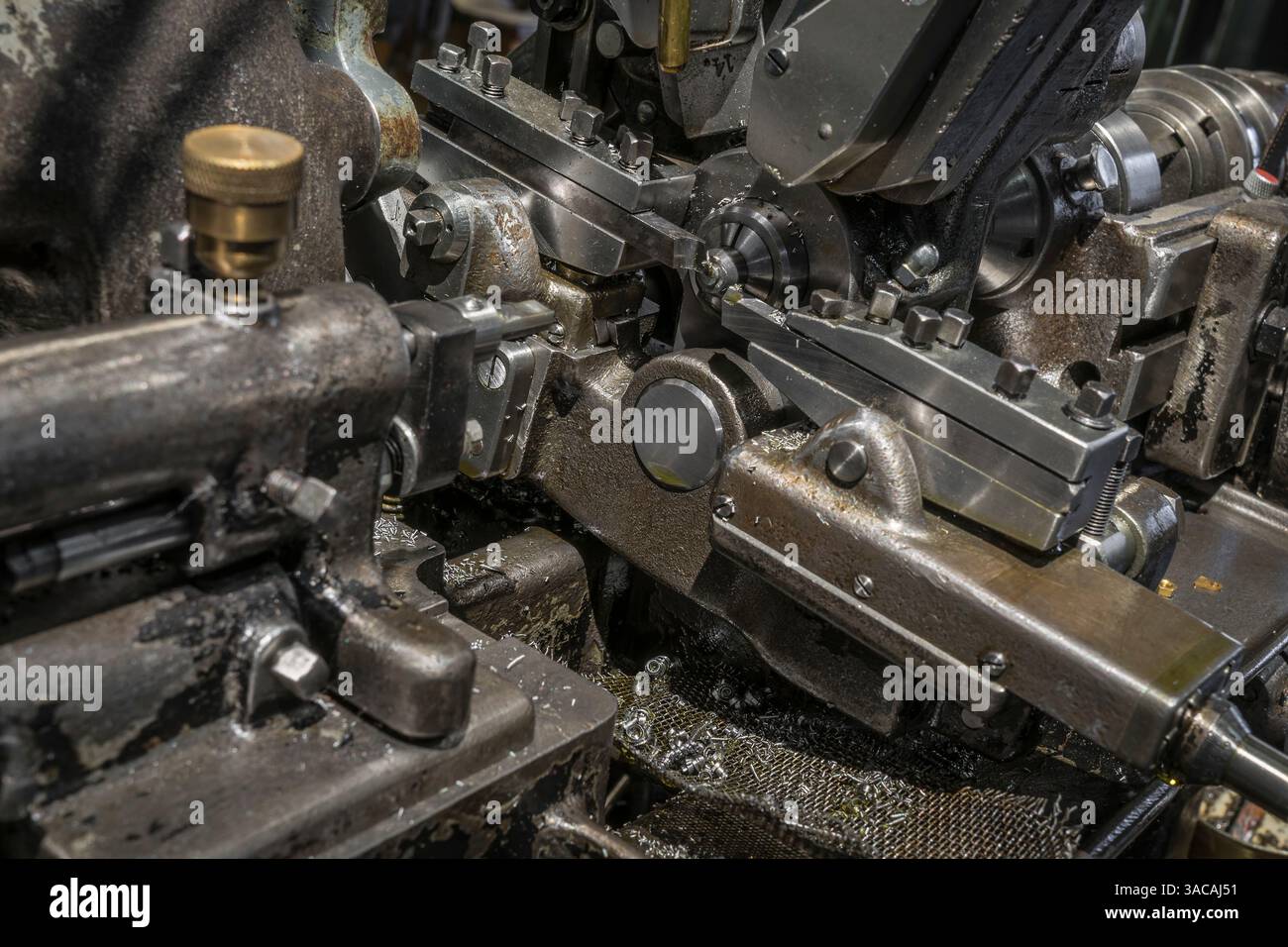 detail of a historic cam-operated automatic lathe Stock Photo - Alamy