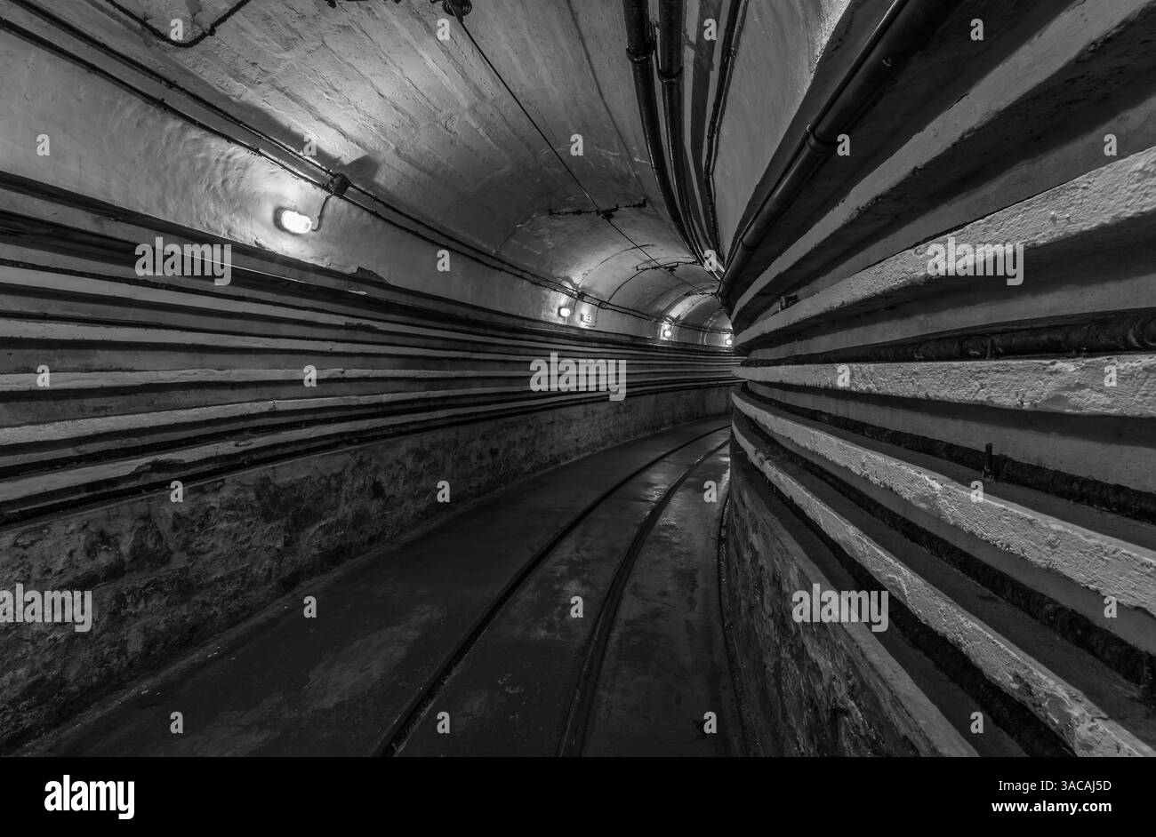 Tunnel in a bunker of the maginot line Stock Photo - Alamy