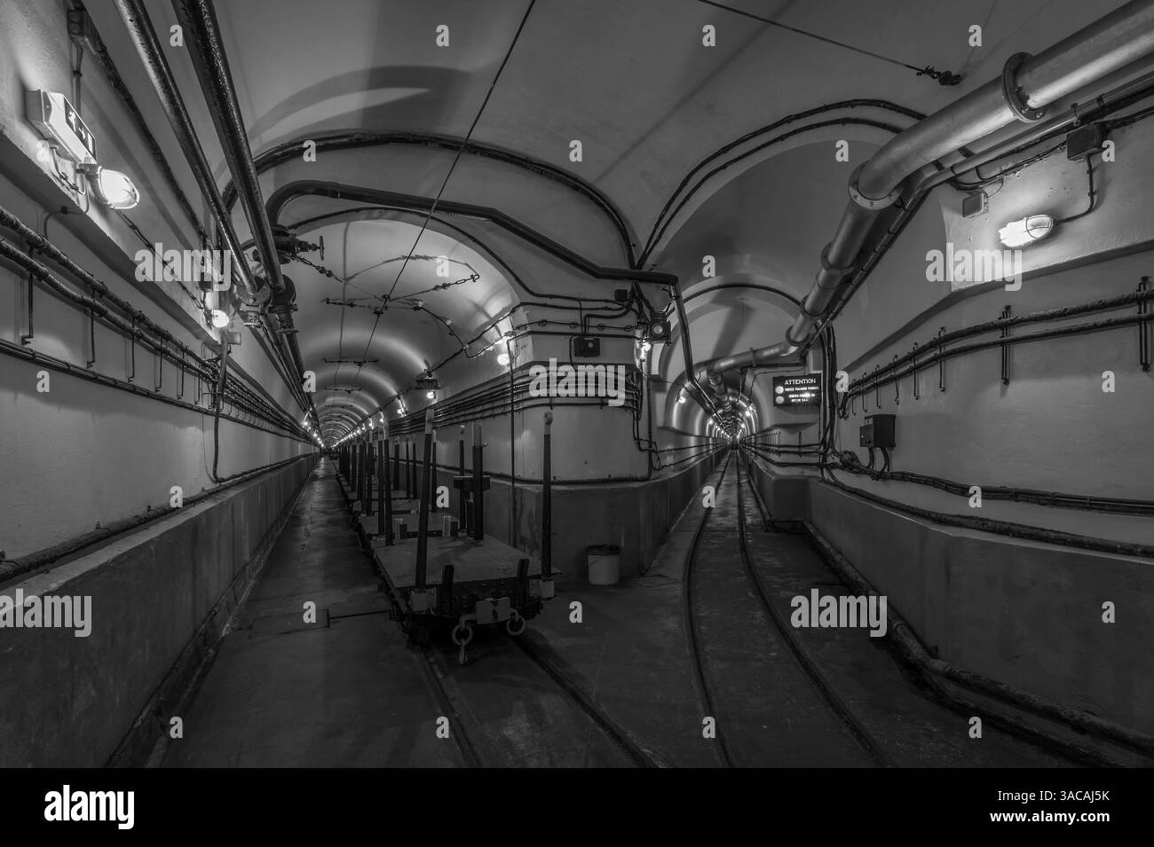 Tunnel in a bunker of the maginot line Stock Photo - Alamy