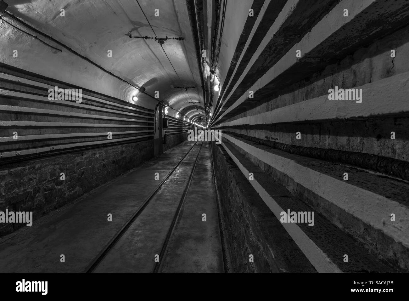 Tunnel in a bunker of the maginot line Stock Photo - Alamy