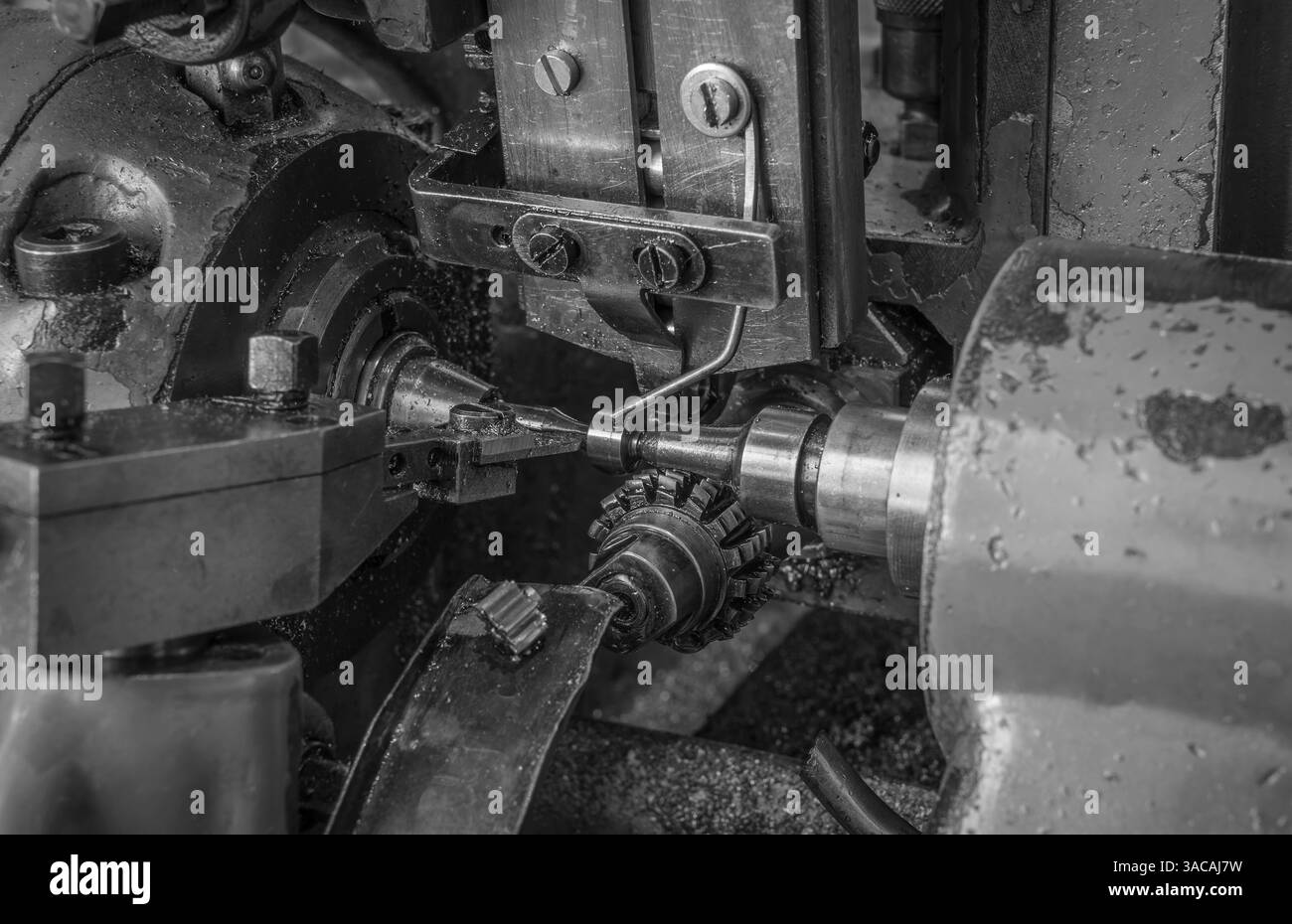 Cnc milling machine machining Black and White Stock Photos & Images - Alamy