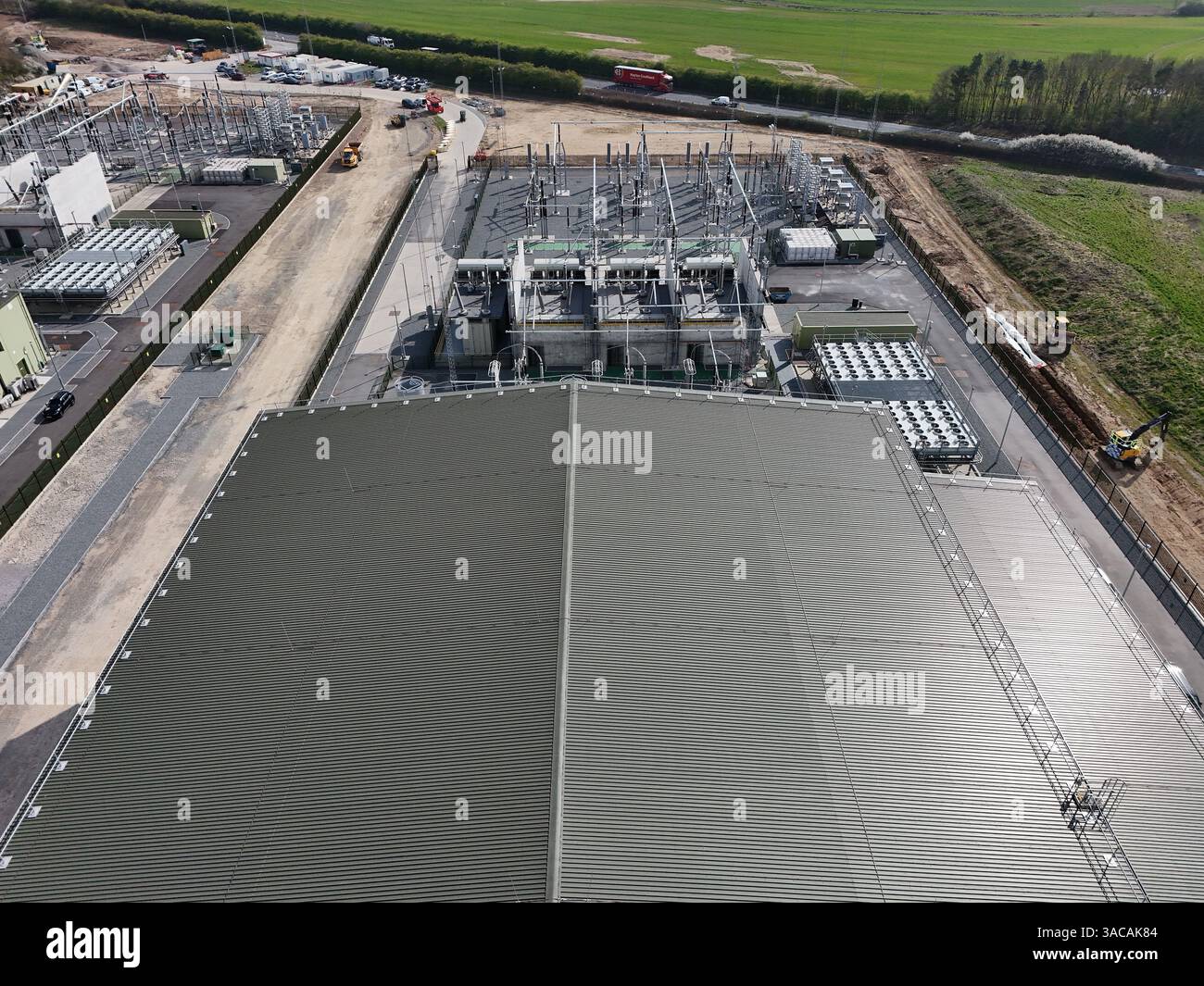 aerial view of Dogger Bank Wind Farm converter station, Creyke Beck ...
