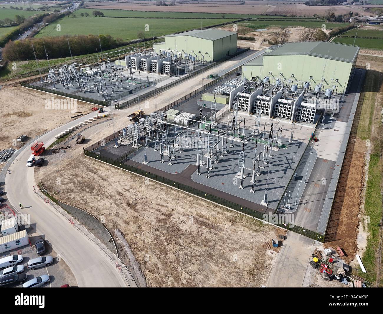 aerial view of Dogger Bank Wind Farm converter station, Creyke Beck ...