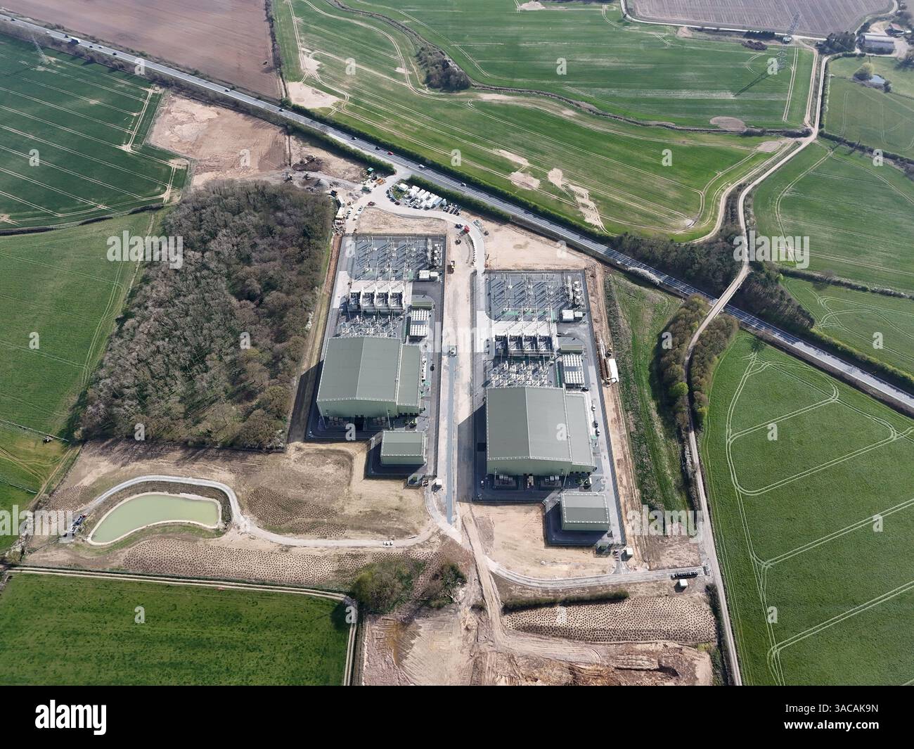 aerial view of Dogger Bank Wind Farm converter station, Creyke Beck ...