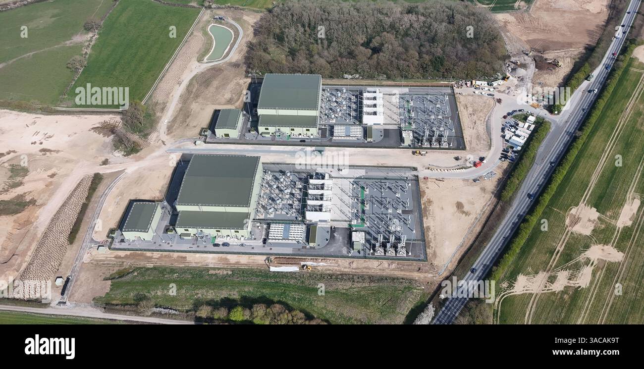 aerial view of Dogger Bank Wind Farm converter station, Creyke Beck ...