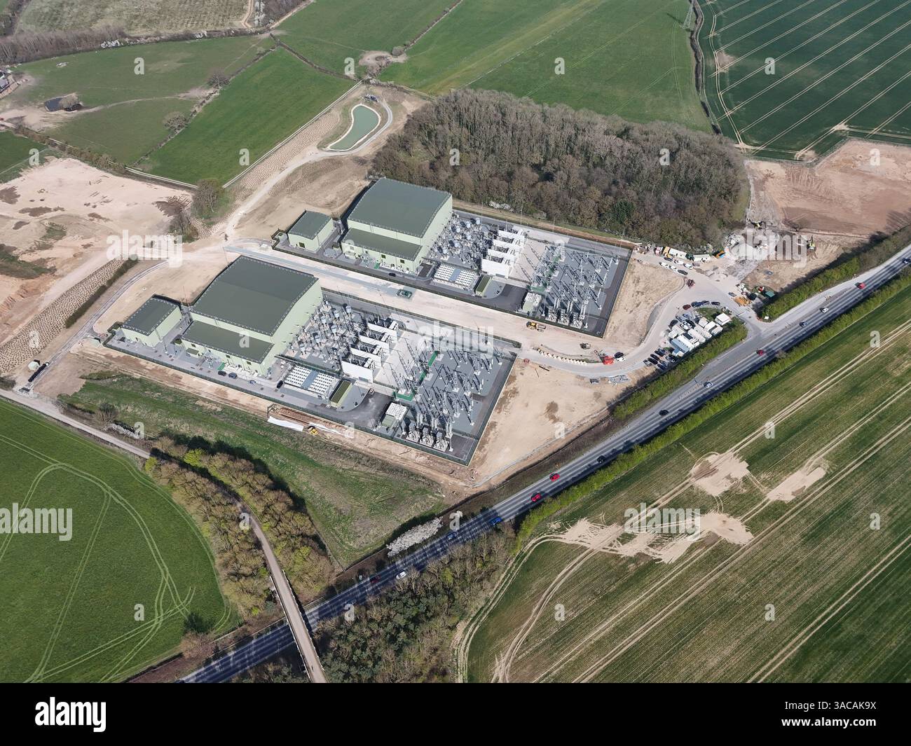 aerial view of Dogger Bank Wind Farm converter station, Creyke Beck ...