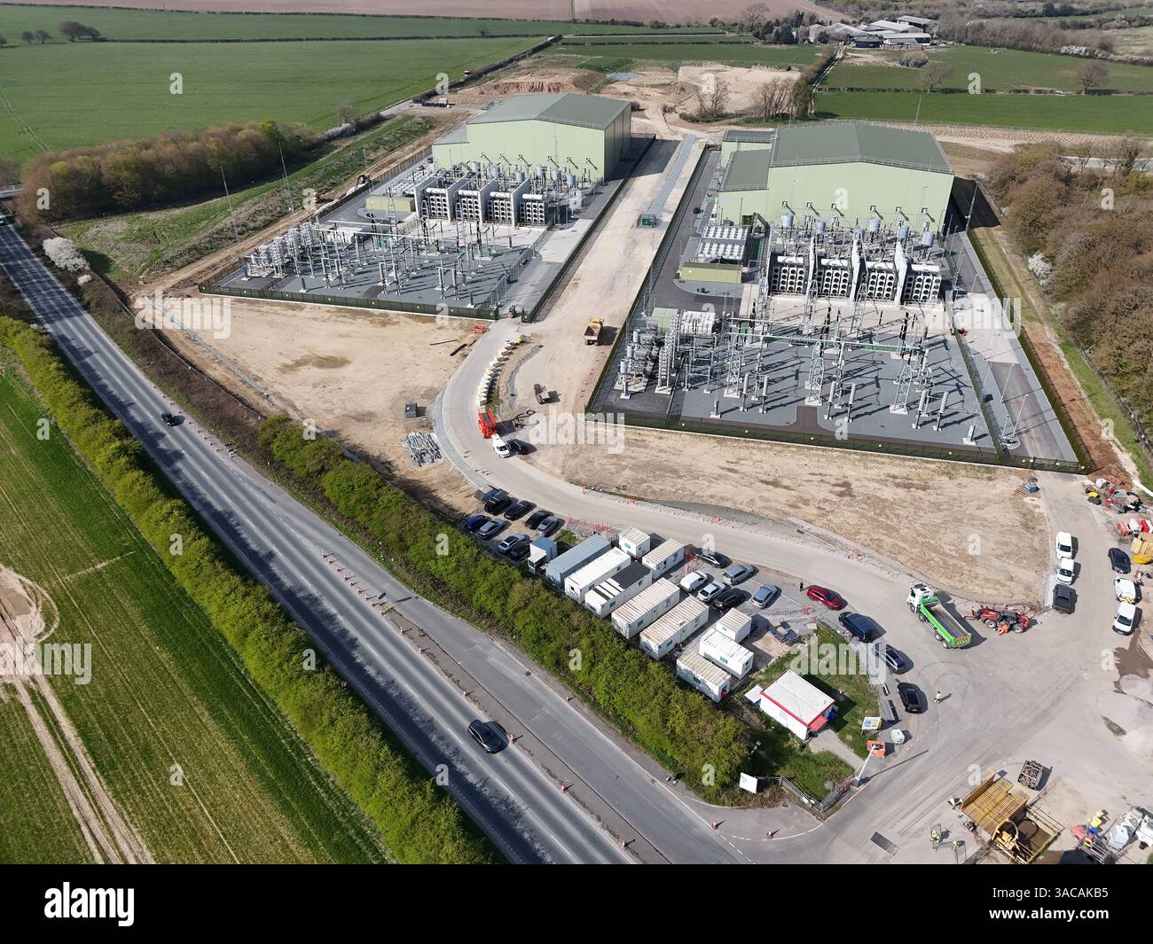 aerial view of Dogger Bank Wind Farm converter station, Creyke Beck ...