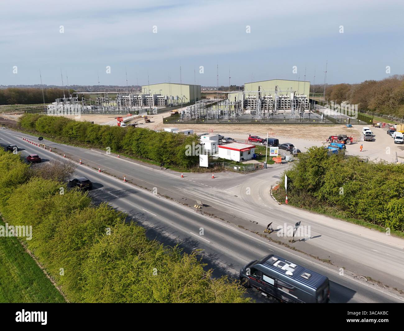 aerial view of Dogger Bank Wind Farm converter station, Creyke Beck ...