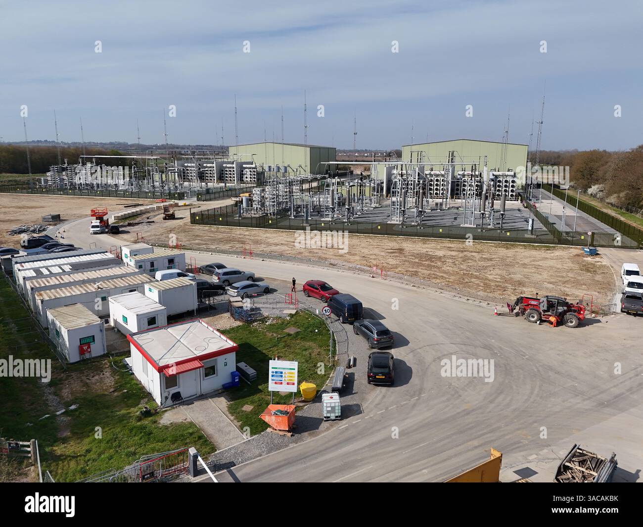 aerial view of Dogger Bank Wind Farm converter station, Creyke Beck ...
