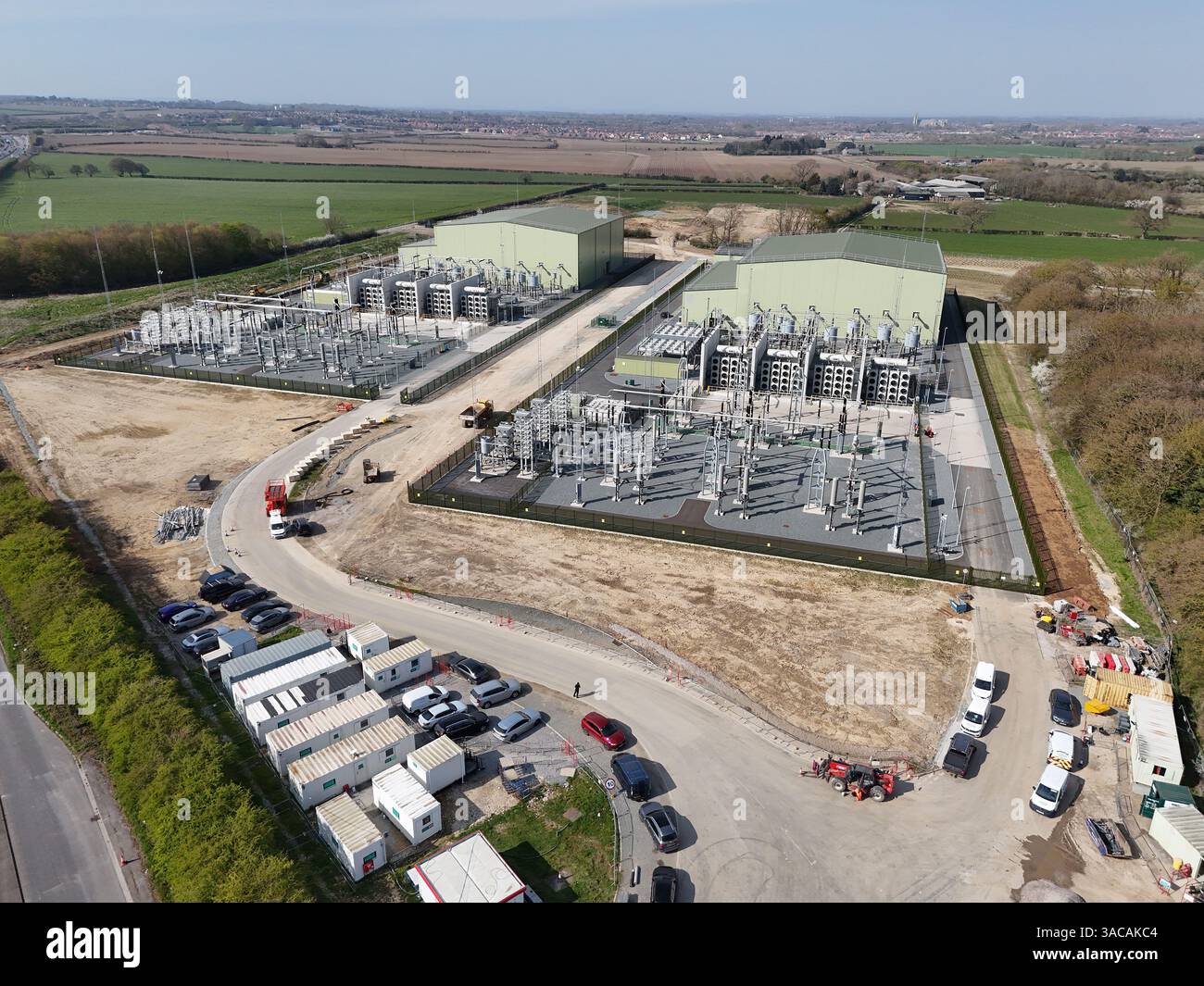 aerial view of Dogger Bank Wind Farm converter station, Creyke Beck ...