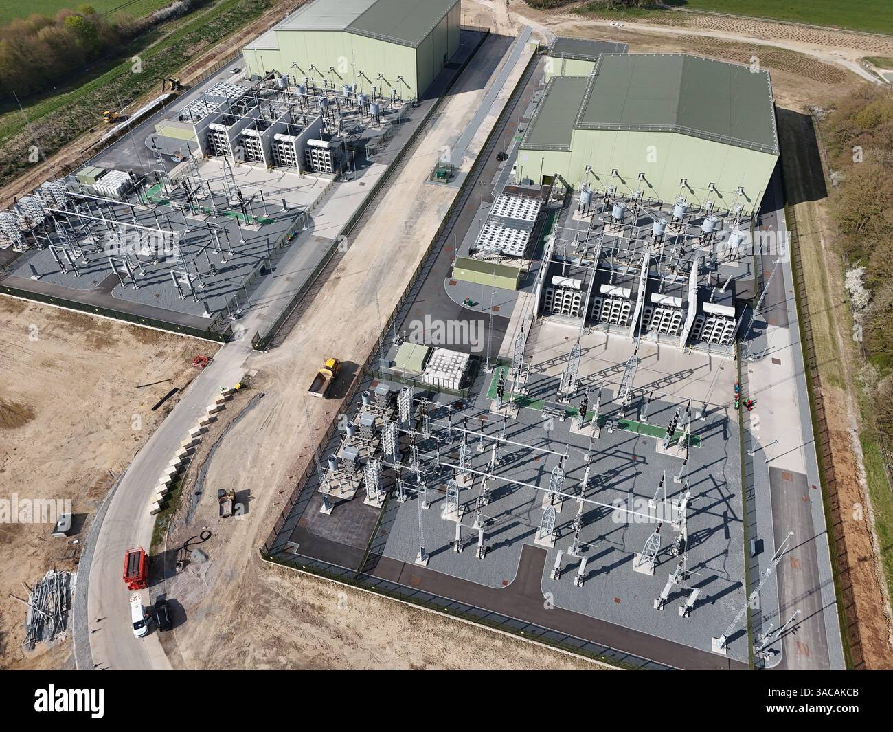 aerial view of Dogger Bank Wind Farm converter station, Creyke Beck ...