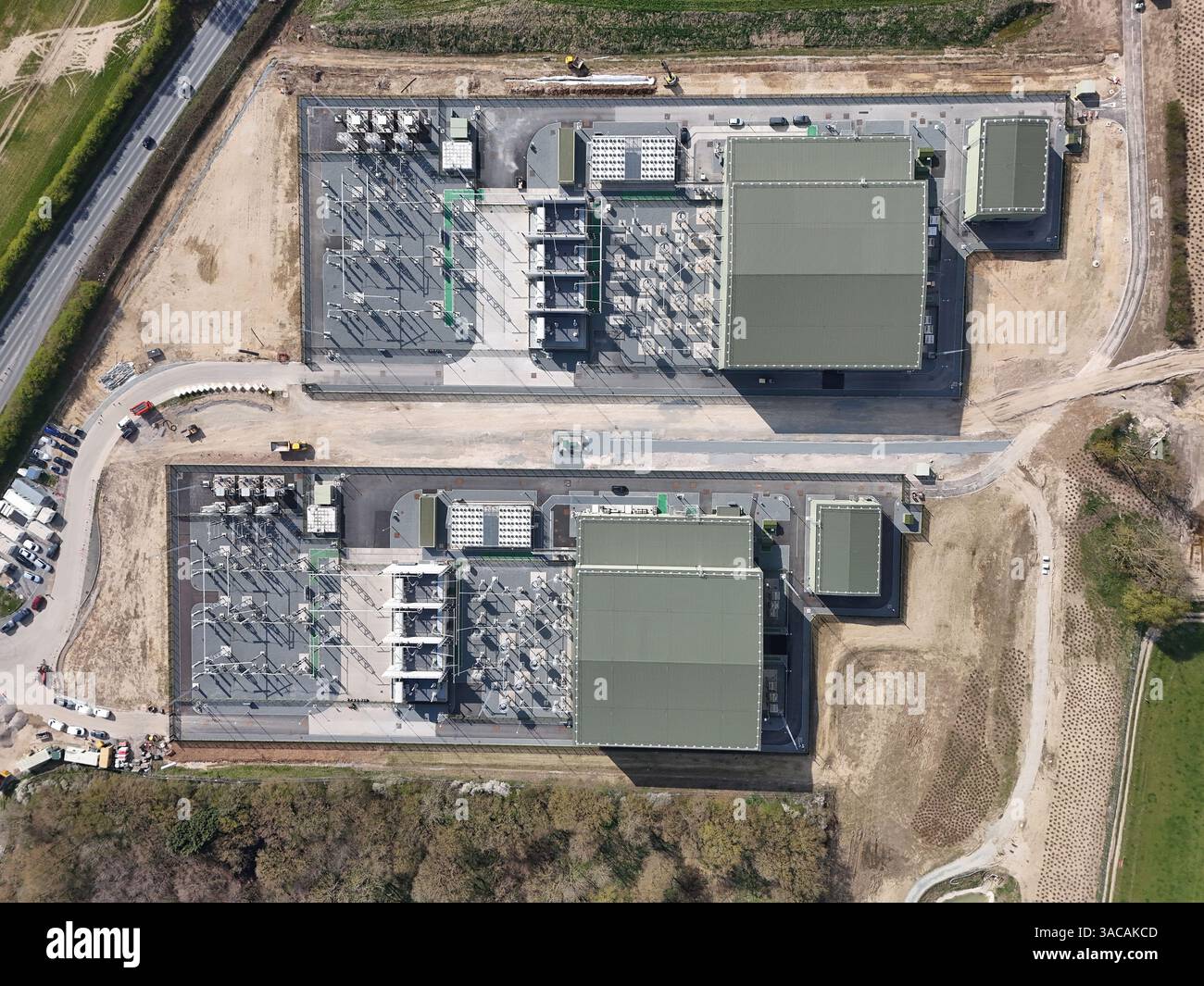 aerial view of Dogger Bank Wind Farm converter station, Creyke Beck ...