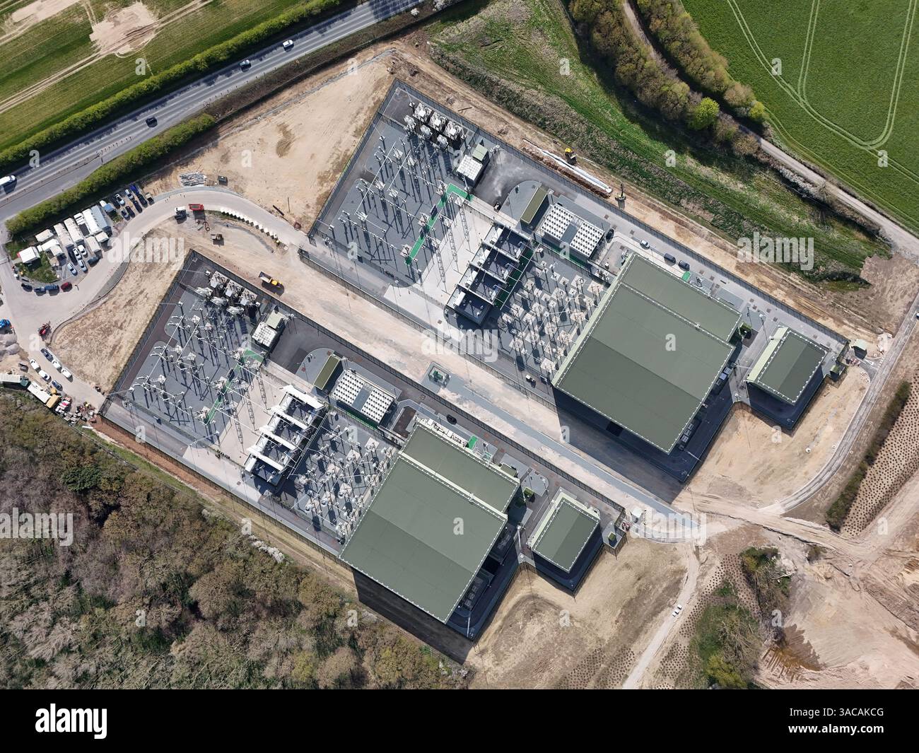 aerial view of Dogger Bank Wind Farm converter station, Creyke Beck ...