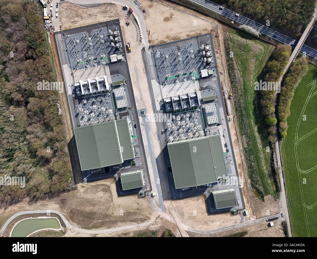 aerial view of Dogger Bank Wind Farm converter station, Creyke Beck ...