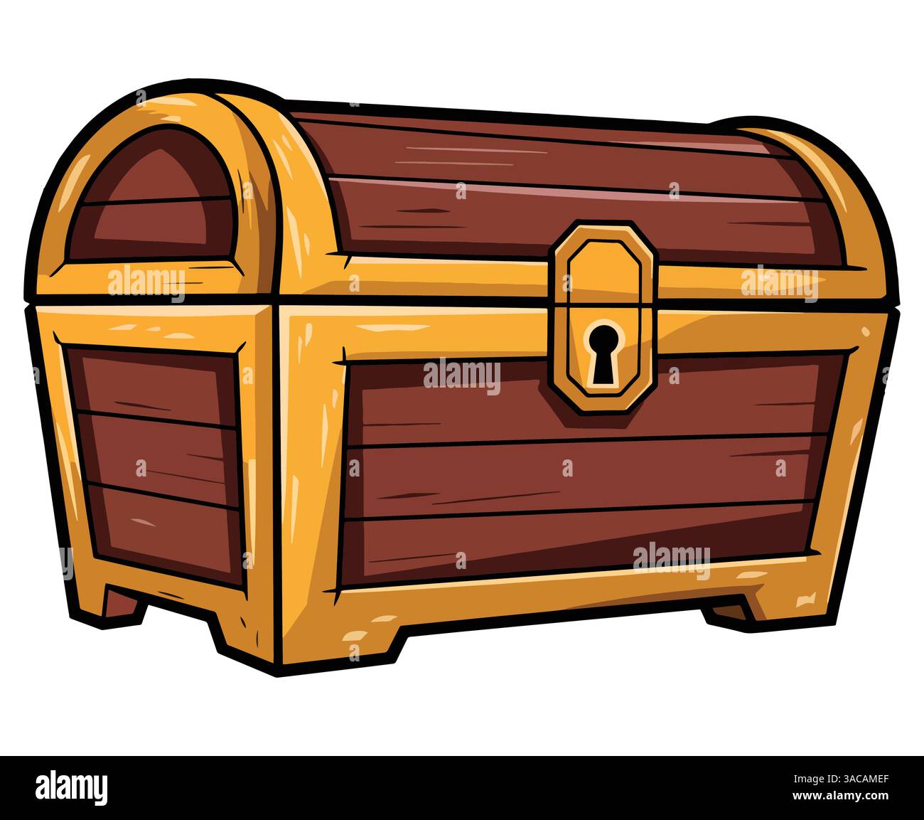 Antique Wooden Chest with Keylock Cartoon Vector. Illustration of a ...