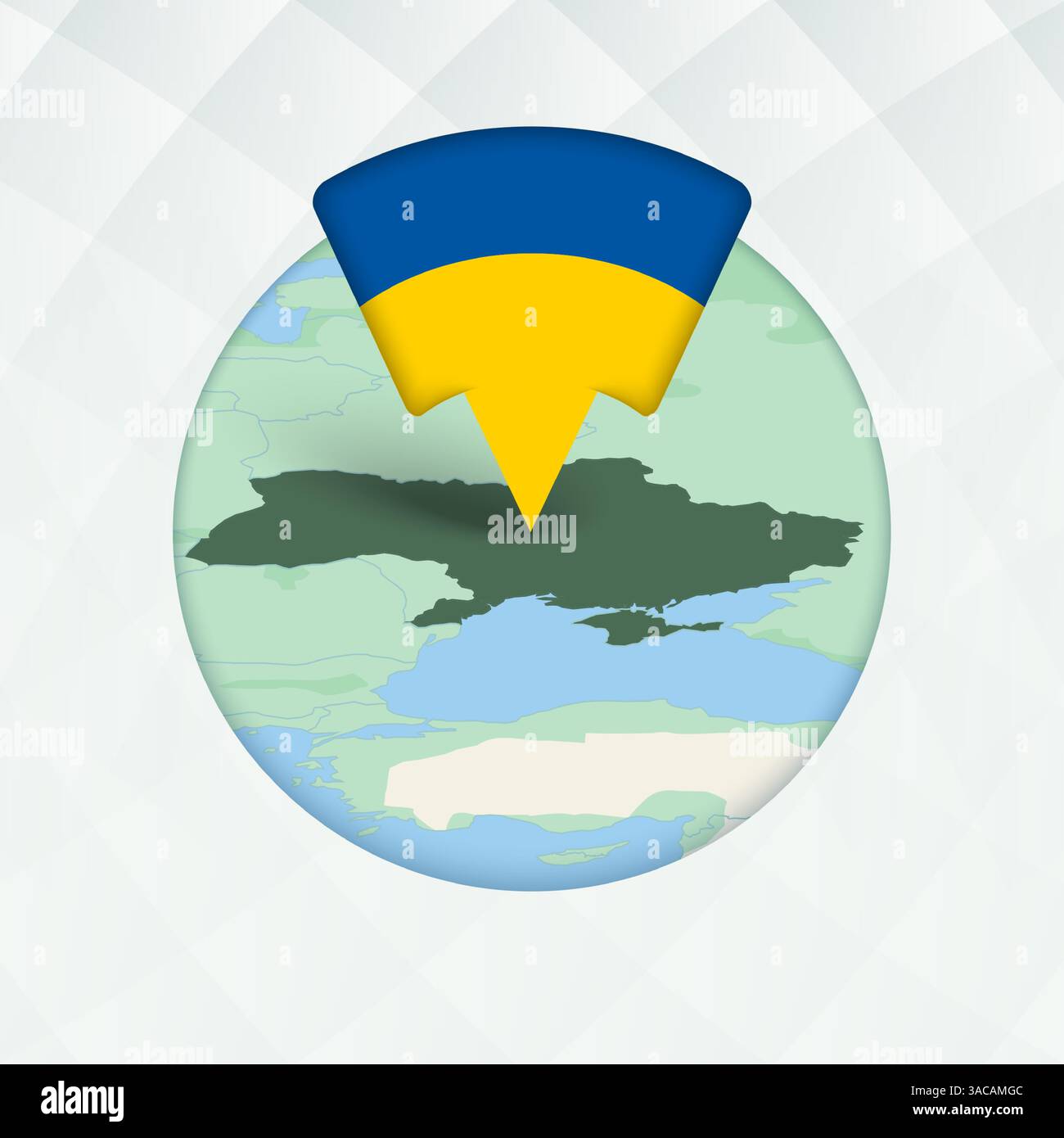 Ukraine Map Highlighted with Flag Marker. Flag Pointer on Geographic Map Stock Vector Image ...