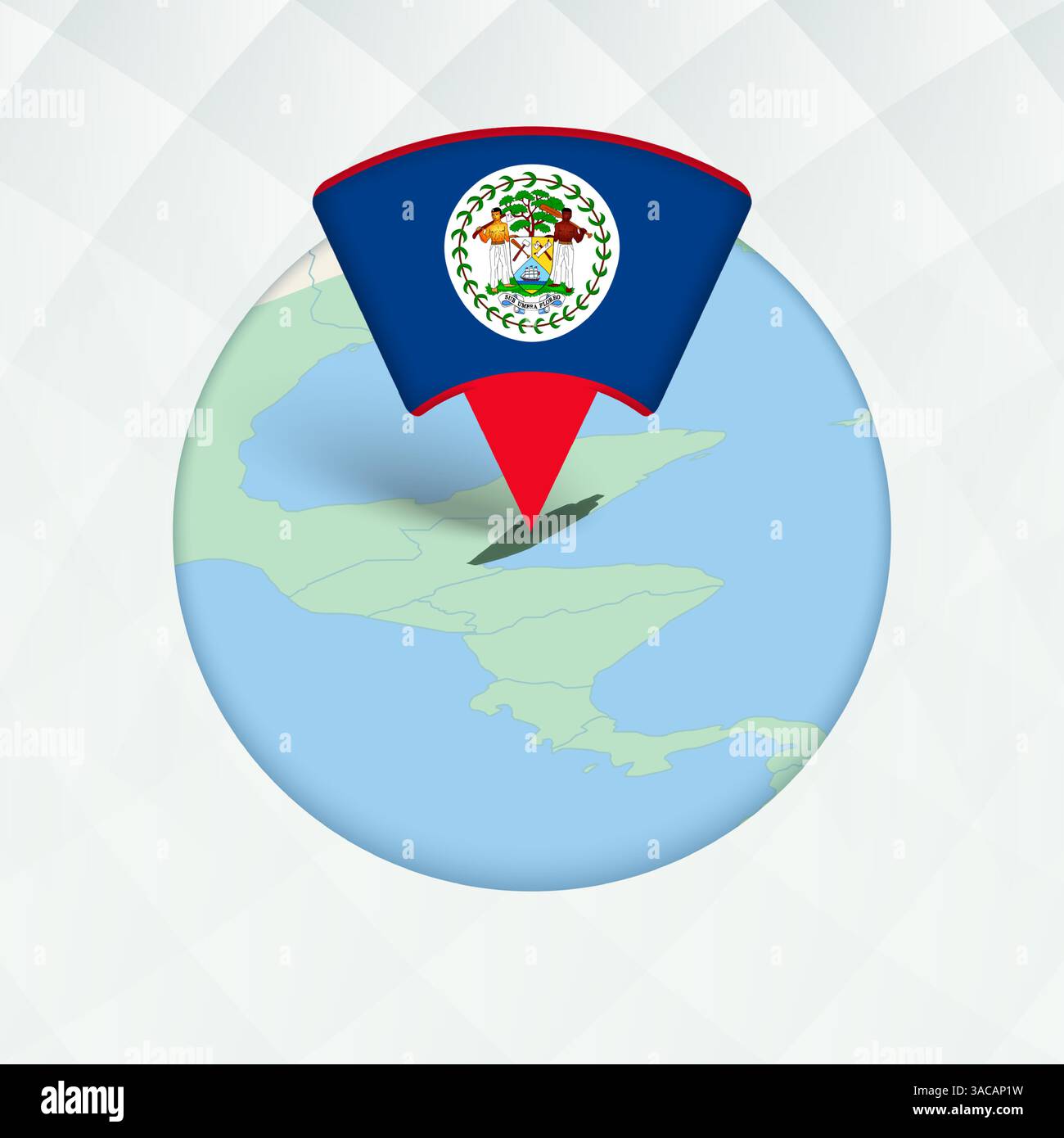 Belize Map Highlighted with Flag Marker. Flag Pointer on Geographic Map Stock Vector Image & Art ...