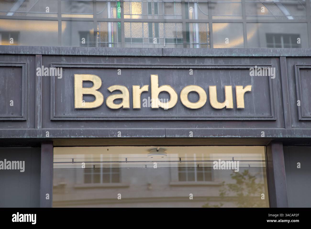 London, UK - September 14, 2023: Facade logo of Barbour store.British ...
