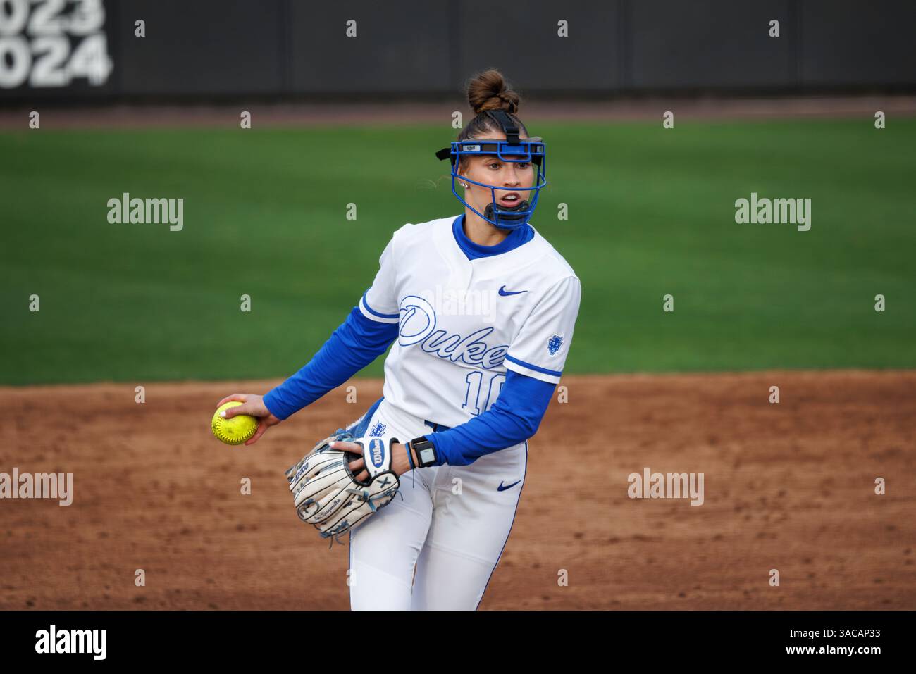 Duke's Dani Drogemuller (16) pitches during an NCAA softball game on ...