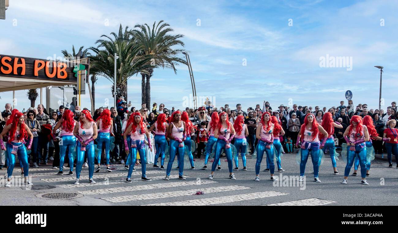 Participants in Carnival Quarteira 2025, Portugal an annual pre Lenten ...