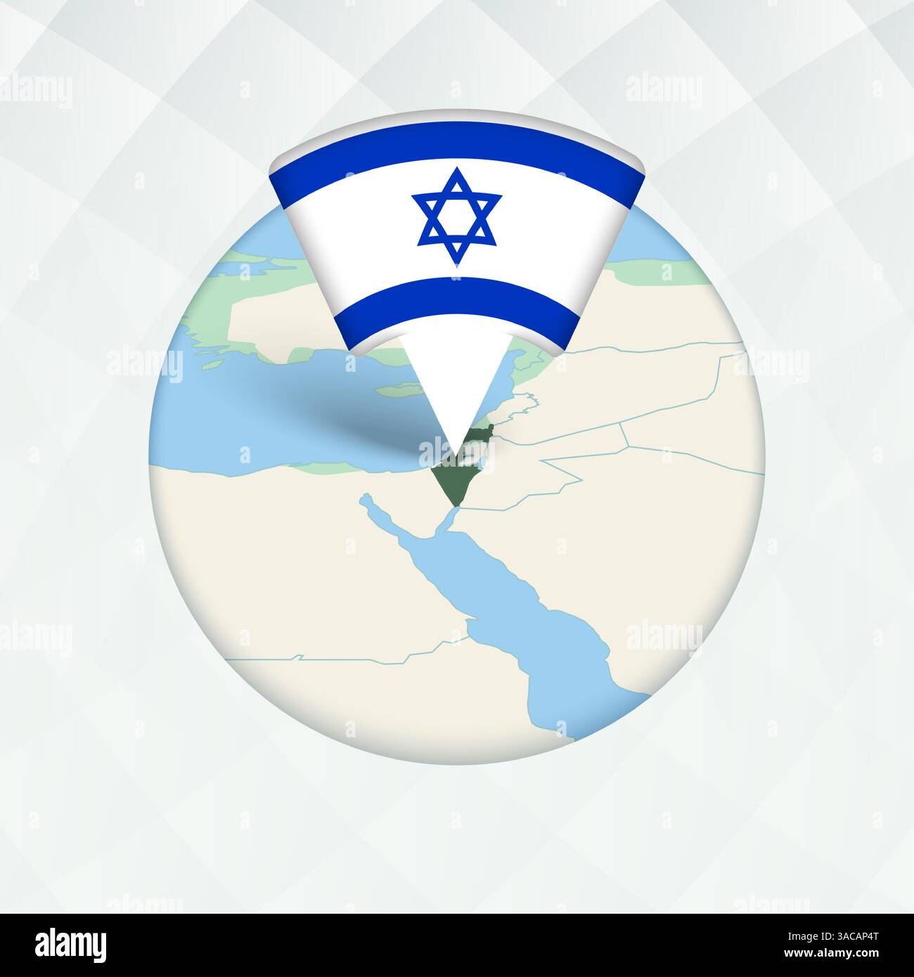 Israel Map Highlighted with Flag Marker. Flag Pointer on Geographic Map Stock Vector Image & Art ...
