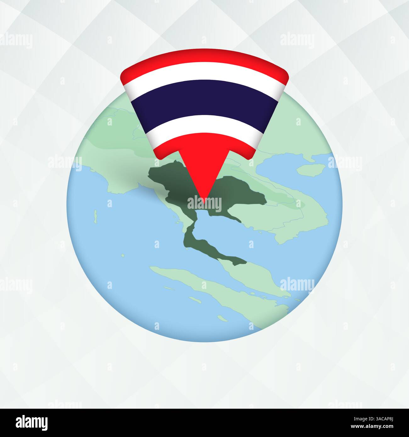 Thailand map highlighted flag hi-res stock photography and images - Alamy