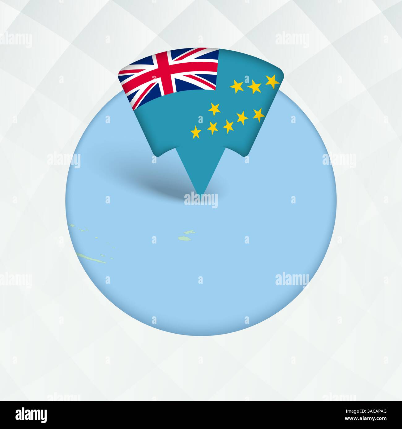 Tuvalu Map Highlighted with Flag Marker. Flag Pointer on Geographic Map Stock Vector Image & Art ...