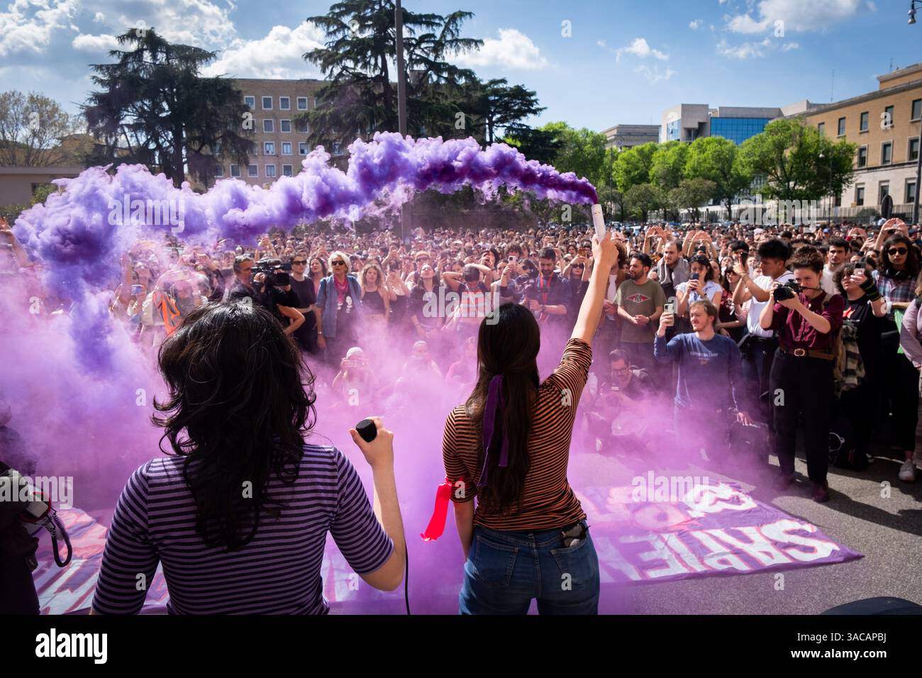 Rome, Rm, Italy. 3rd Apr, 2025. Thousands of students join the ...