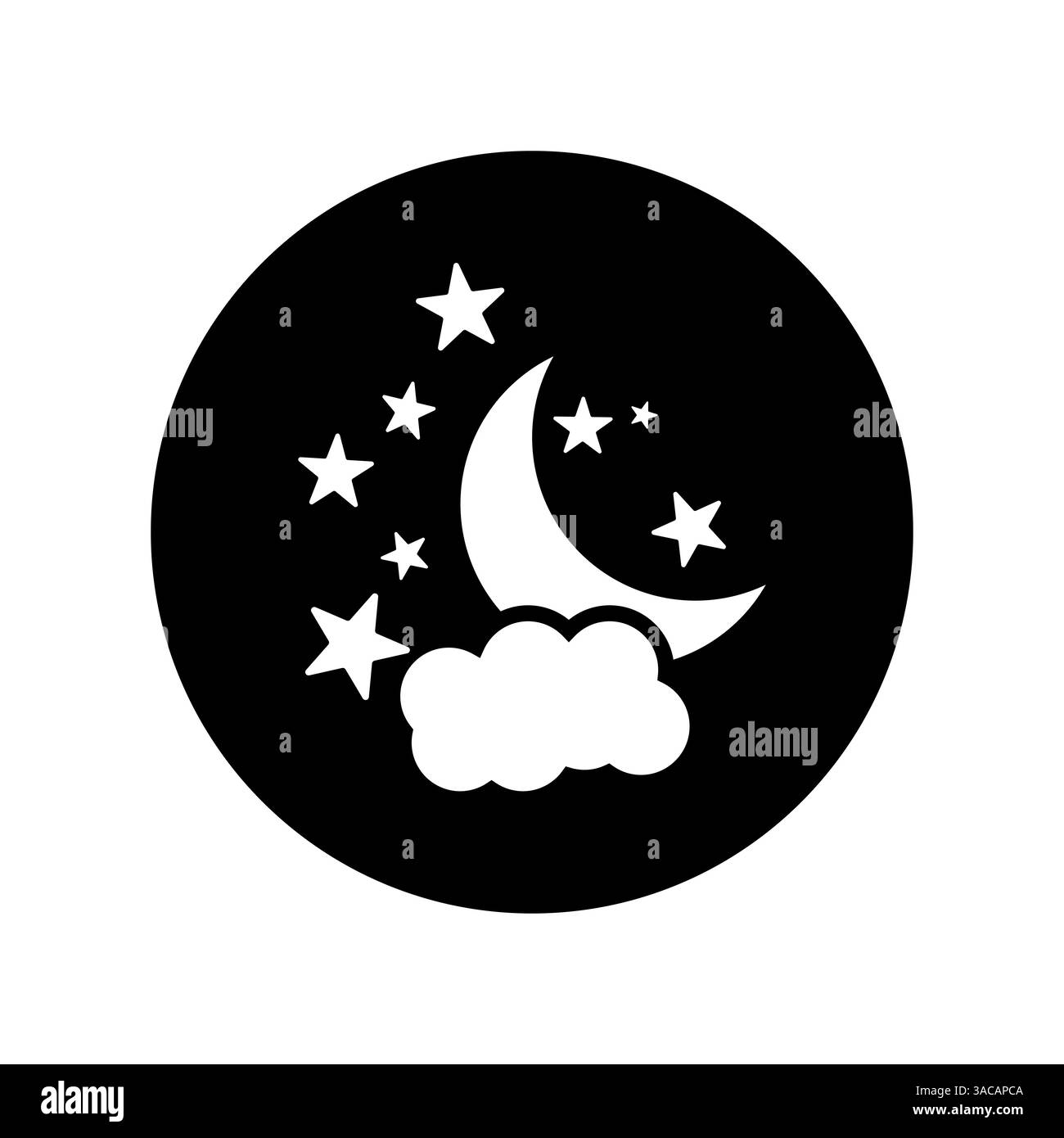 moon and stars icon on white background. Simple element illustration ...