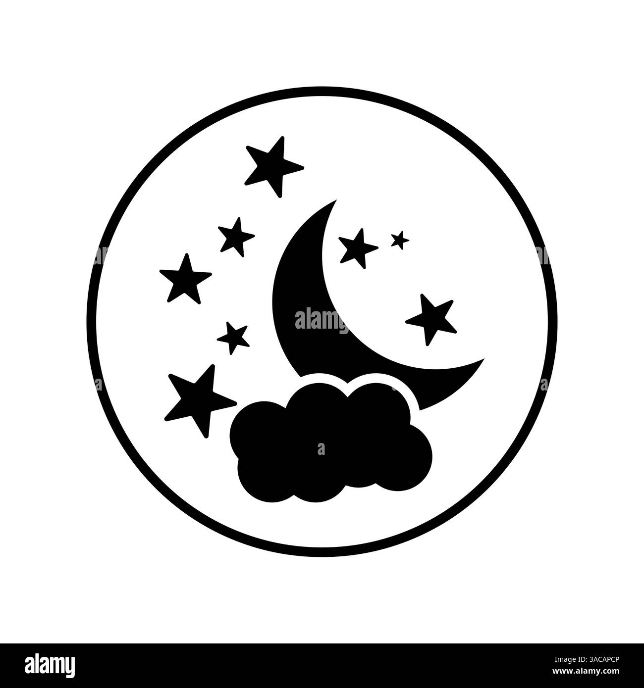 moon and stars icon on white background. Simple element illustration ...