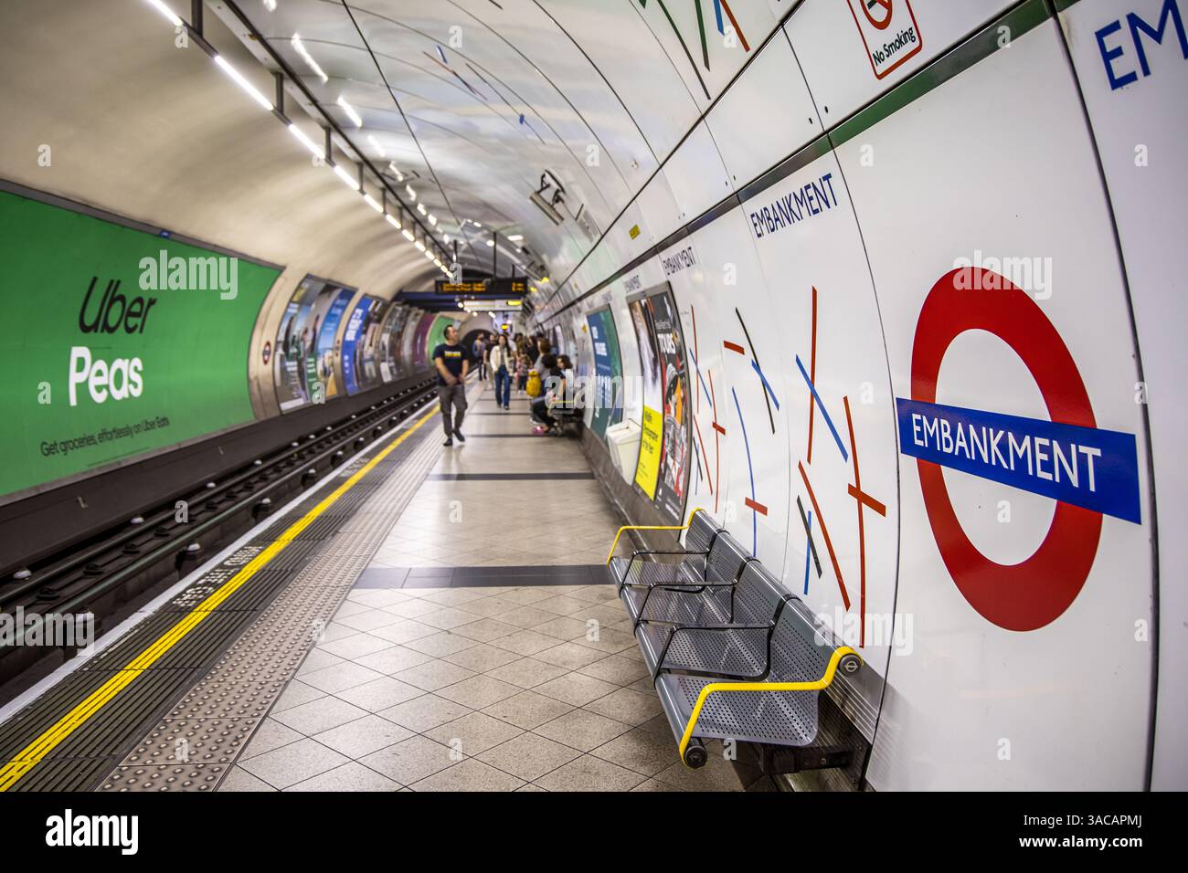 London, UK - September 14, 2023: The entrance to the Embankment ...
