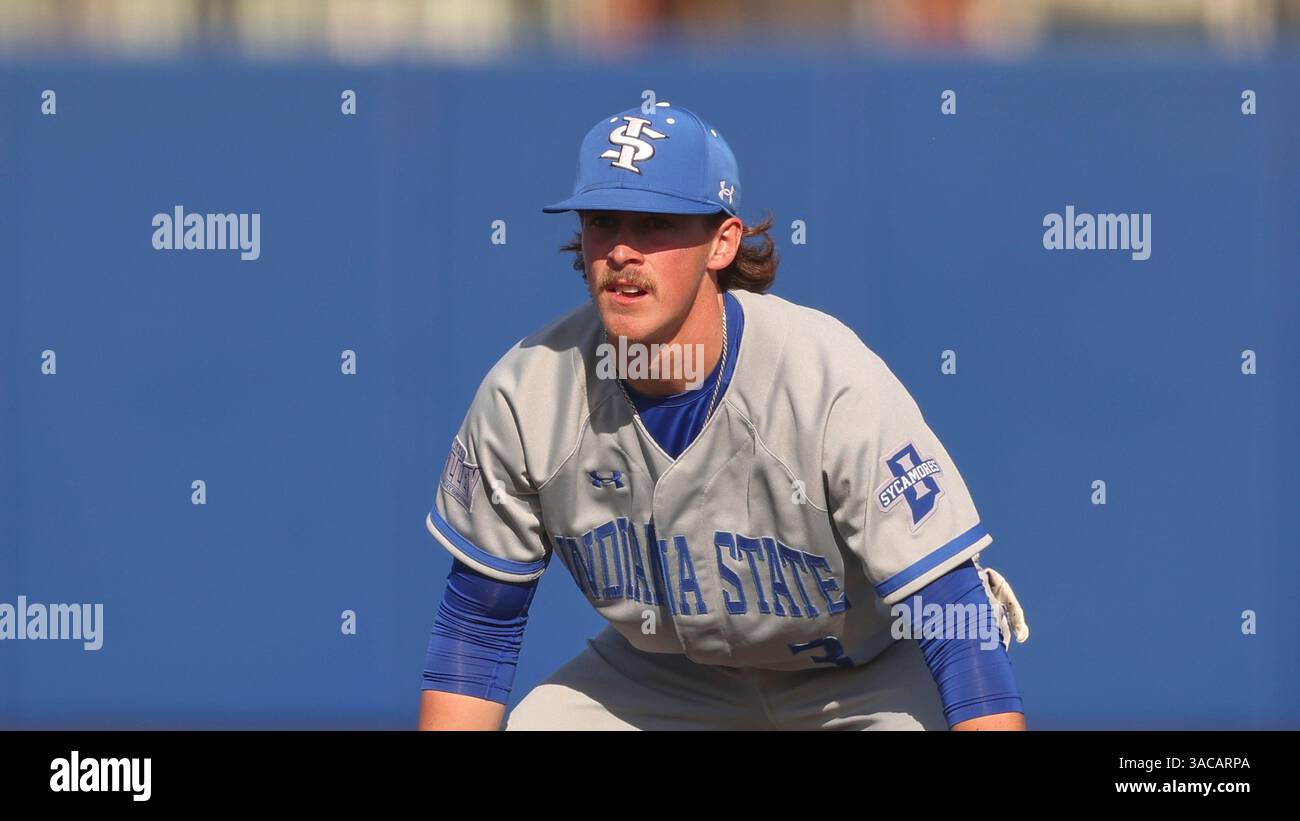 Indiana State Thomas Emerich (3) during an NCAA baseball game on Friday ...