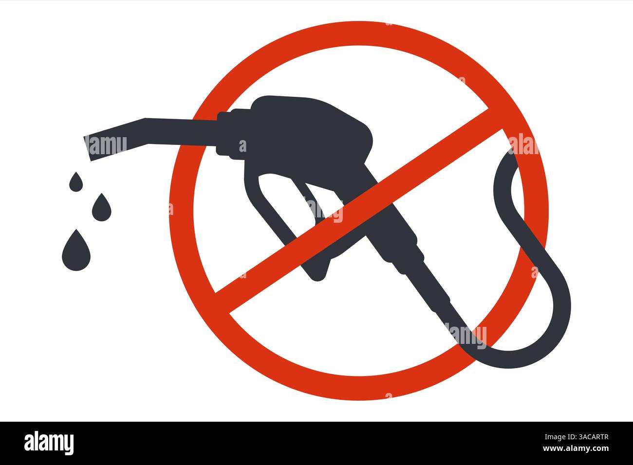 pistol at gas station. no petrol. crossed out car sign flat ...