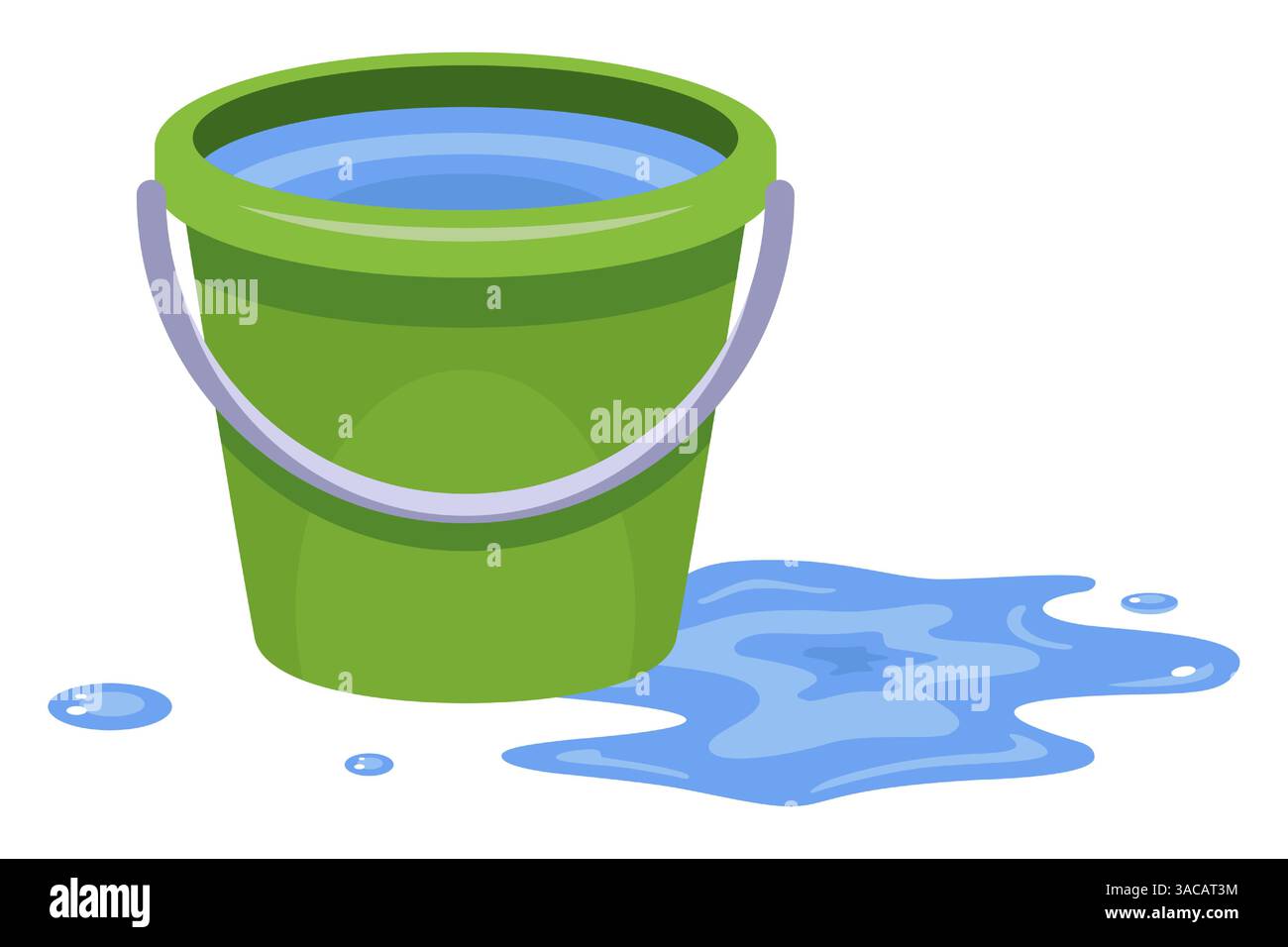 Bucket with water vector design illustration isolated on white ...