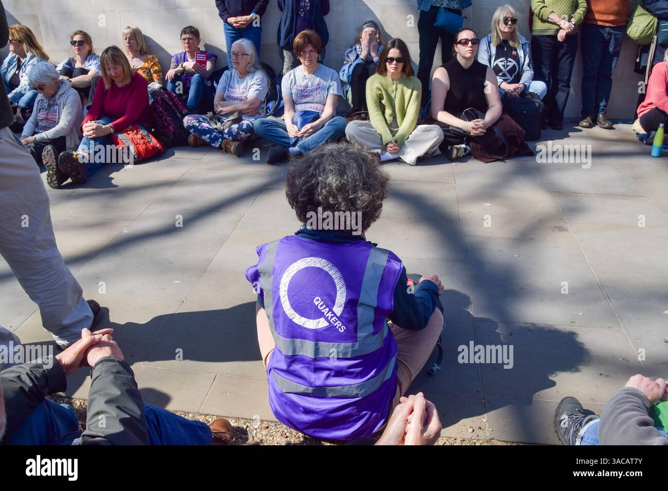 Quakers and other protesters stage a silent demonstration outside New ...