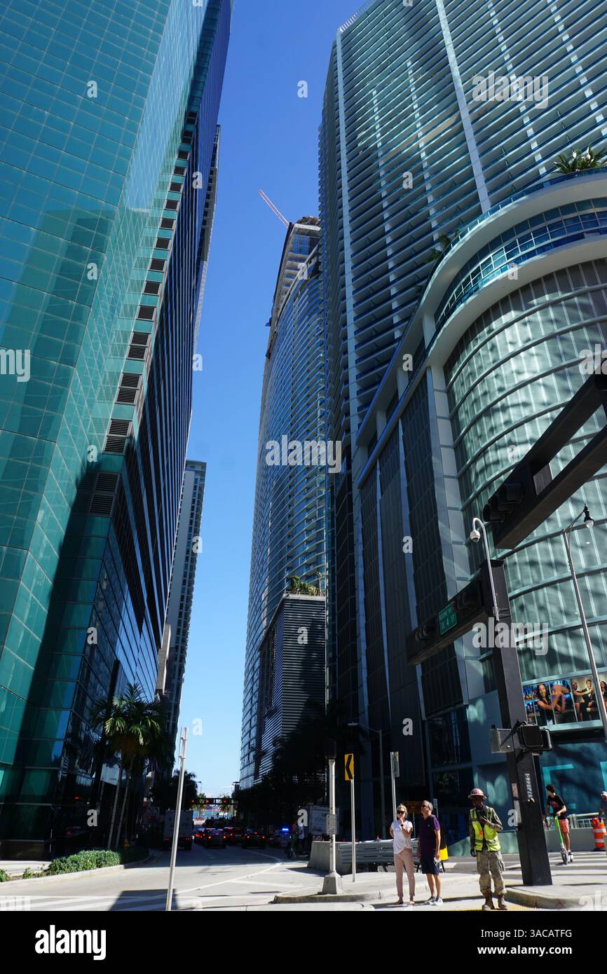 Glass office buildings on brickell hi-res stock photography and images ...
