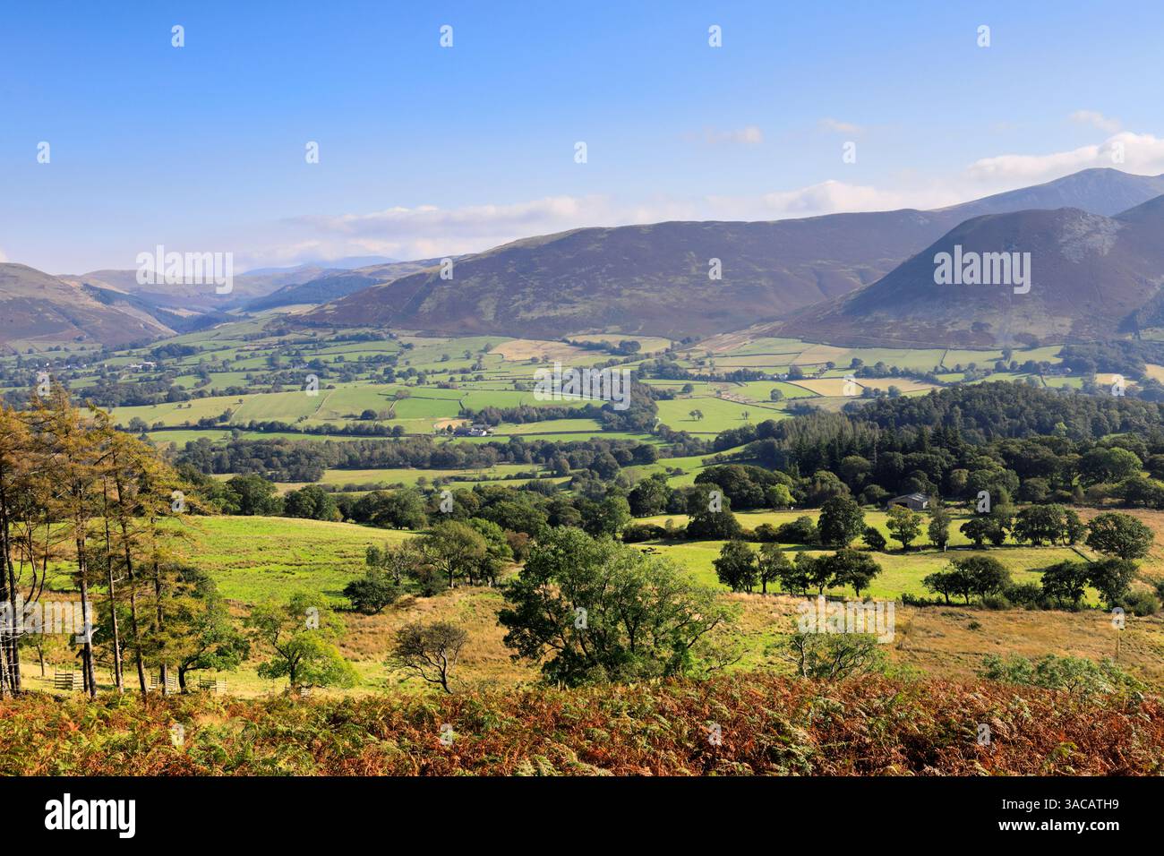 View over the Vale of Lorton to the Whinnlatter fells, Lake District ...