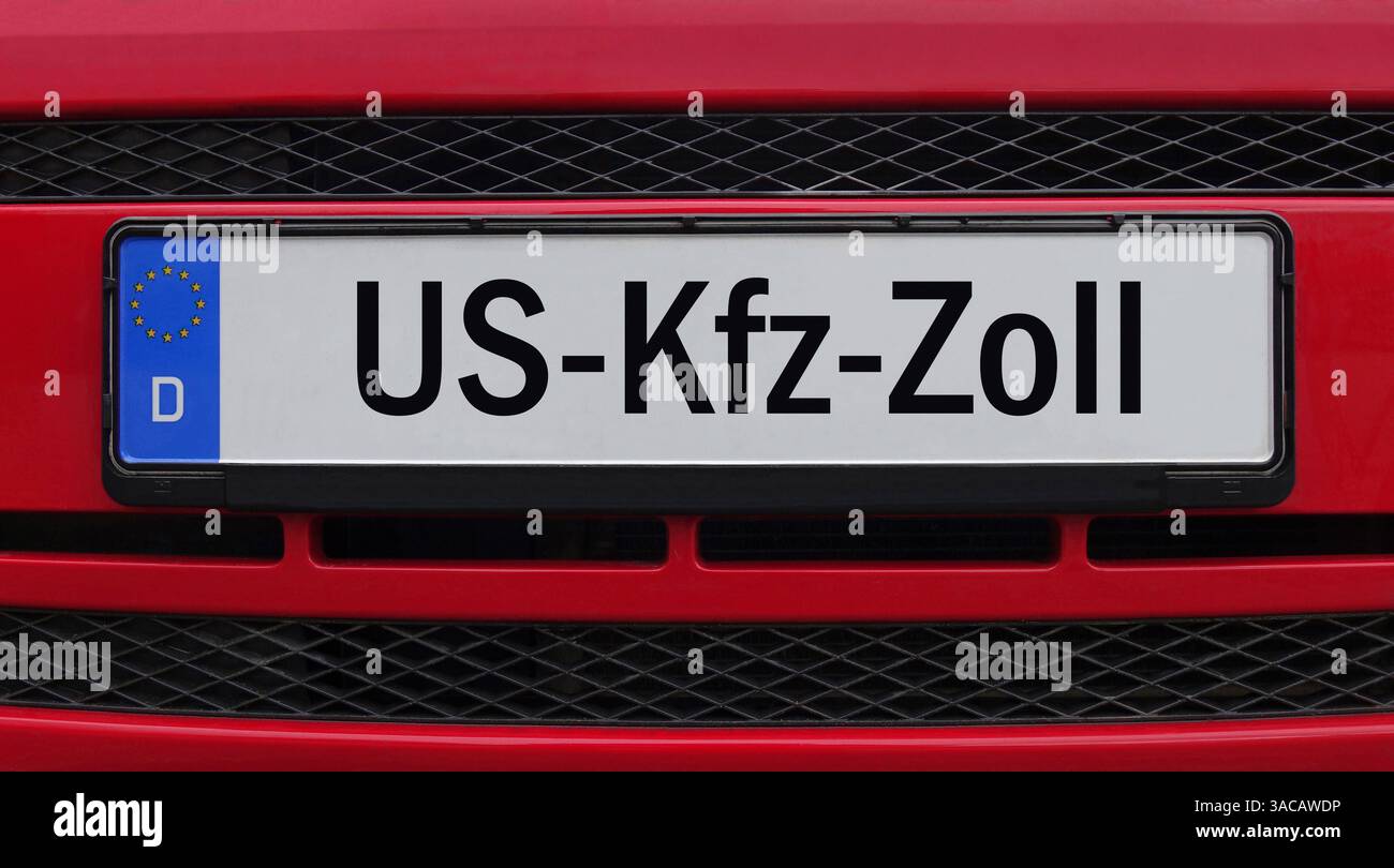 Autokennzeichen mit Schriftzug US-Kfz-Zoll Fotomontage: Autokennzeichen ...
