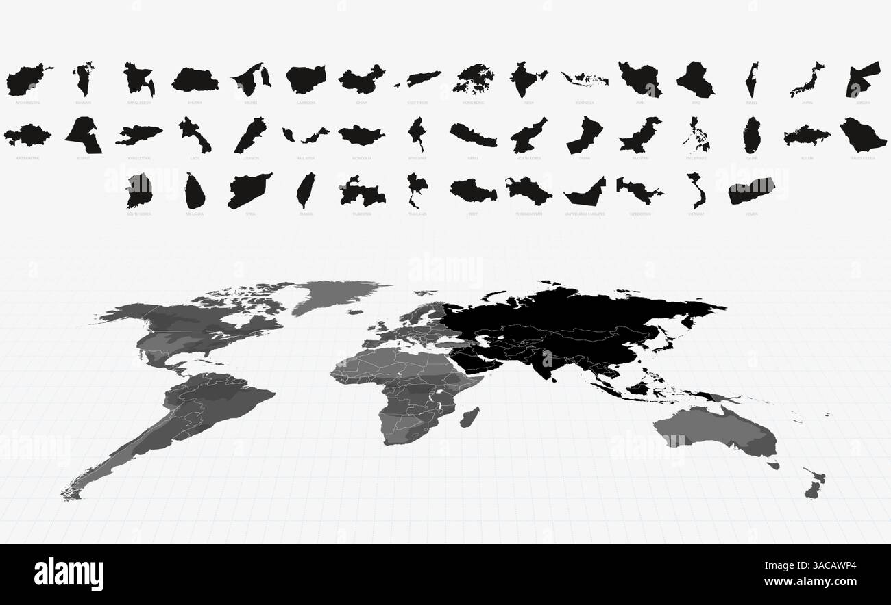 Myanmar country highlighted on world hi-res stock photography and ...