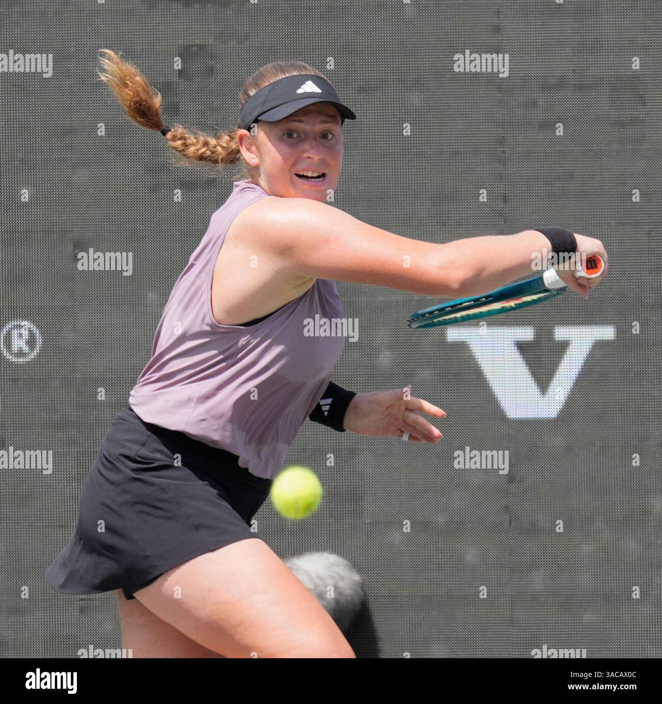 April 3, 2025: Jelena Ostapenko (LAT) loses to Danielle Collins (USA) 7 ...