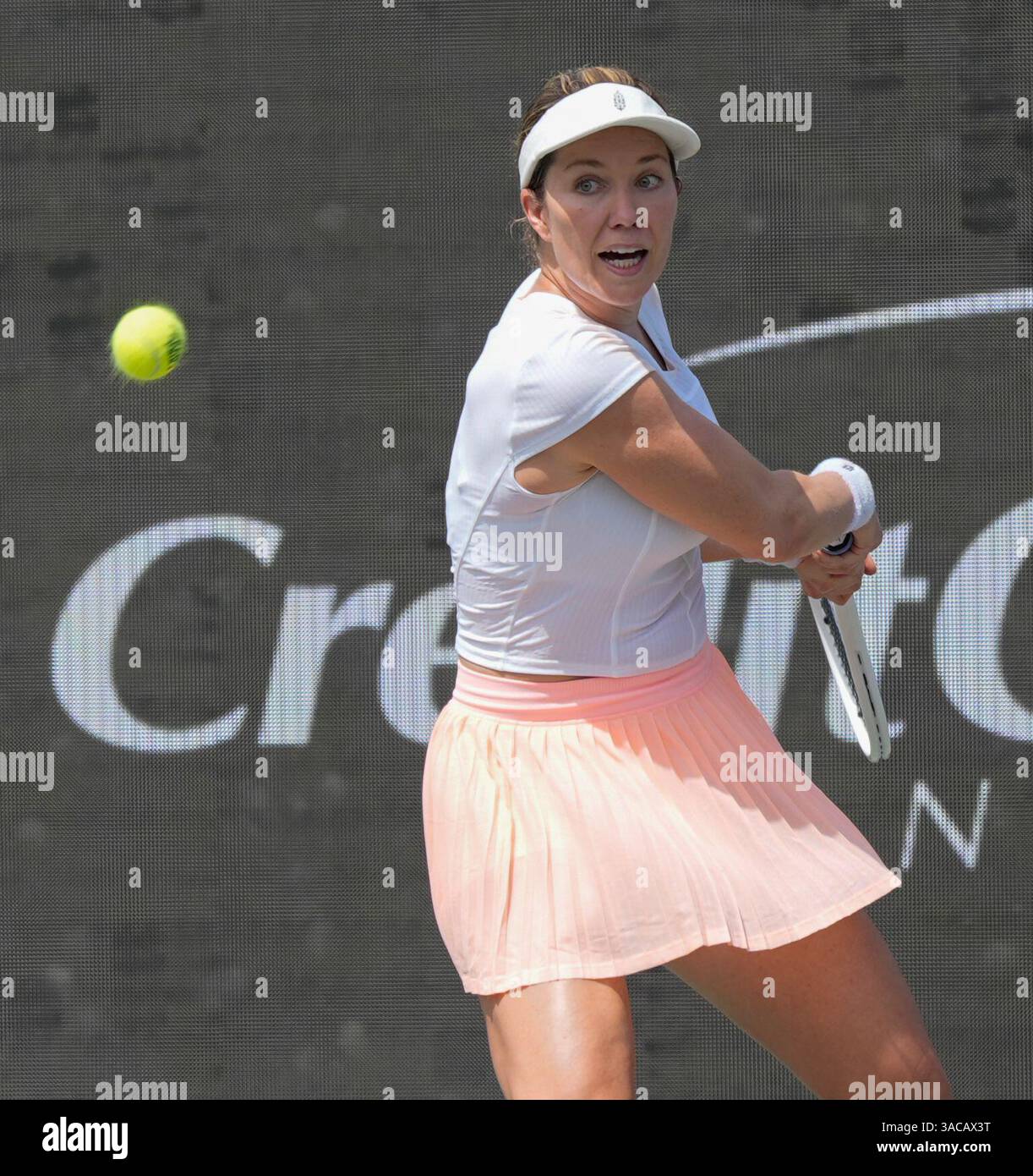 April 3, 2025: Danielle Collins (USA) defeated Jelena Ostapenko (LAT) 7 ...