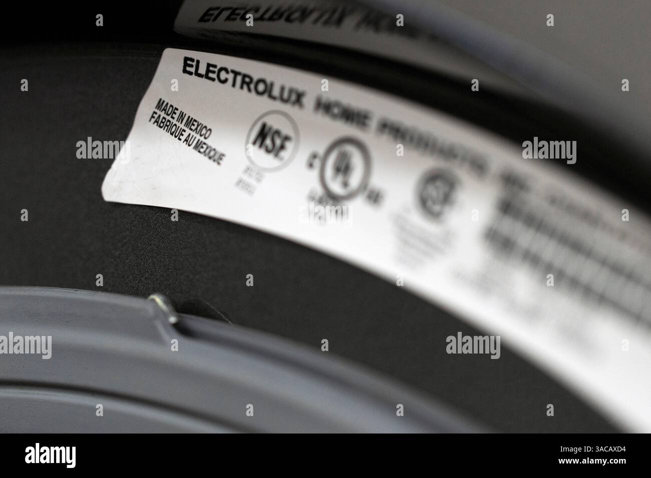 A "Made in Mexico" sticker is seen on an Electrolux washer at ...
