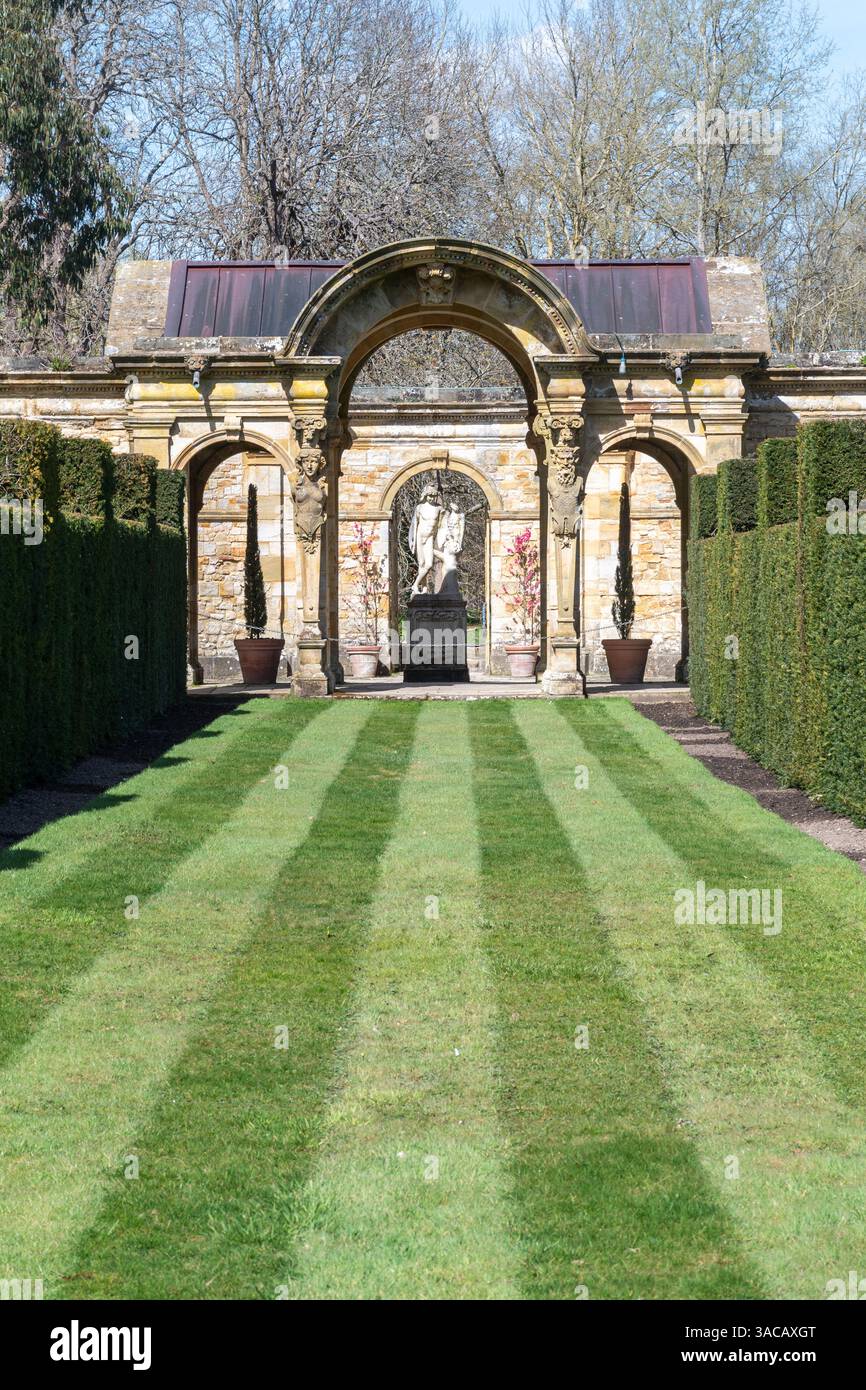The Italian Garden at Hever Castle during late March or spring, Kent ...